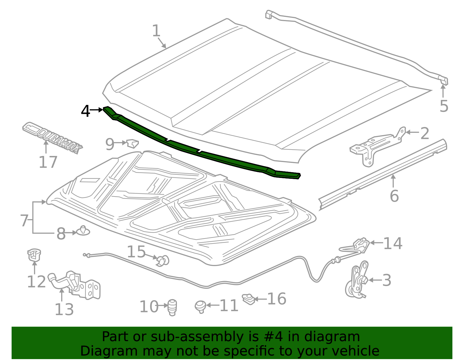 2015-2019 Chevrolet Hood Front Weatherstrip 23473838 | Shop Matick ...