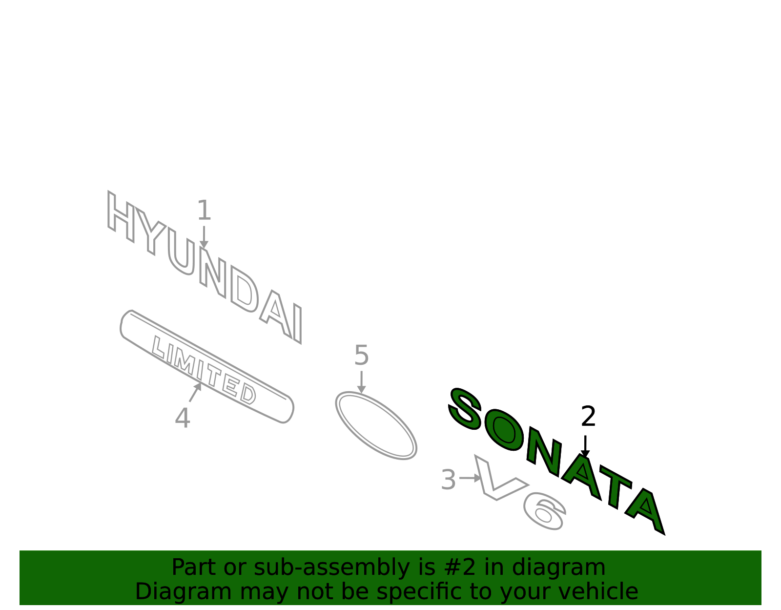 2006-2010 Hyundai Sonata Nameplate 86310-3K010 | MotorMotor