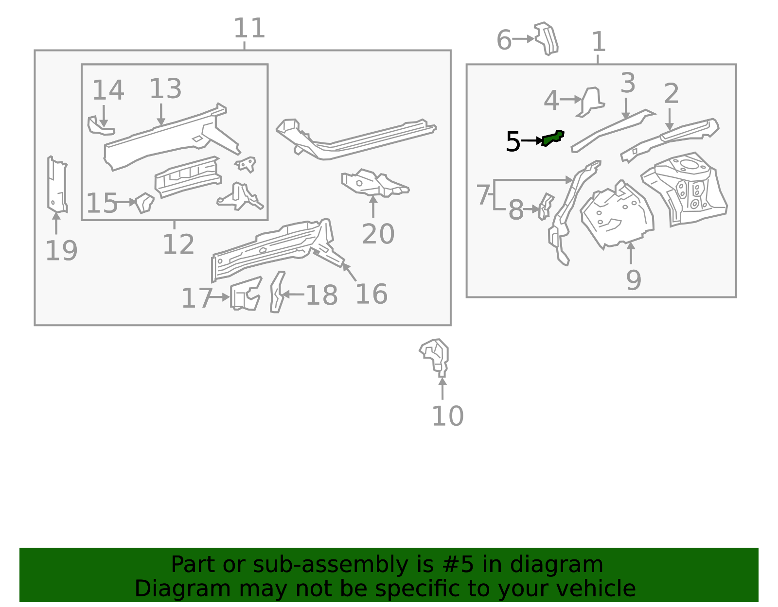 53743-02040 - Fender Apron Reinforcement Longo Toyota Parts