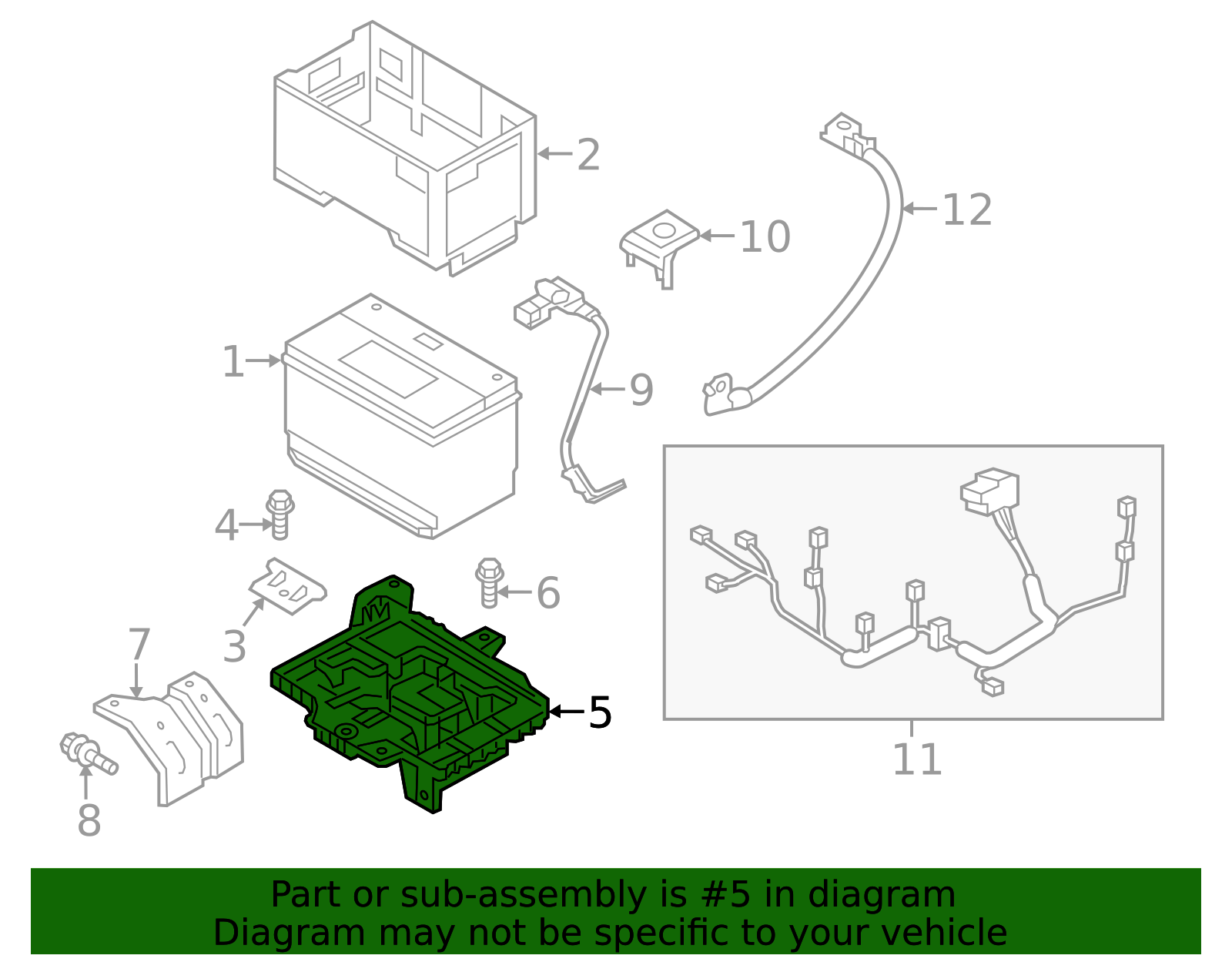 Genuine Battery Tray for 2019-2020 Hyundai Santa Fe | Part# 37150-S1100 ...