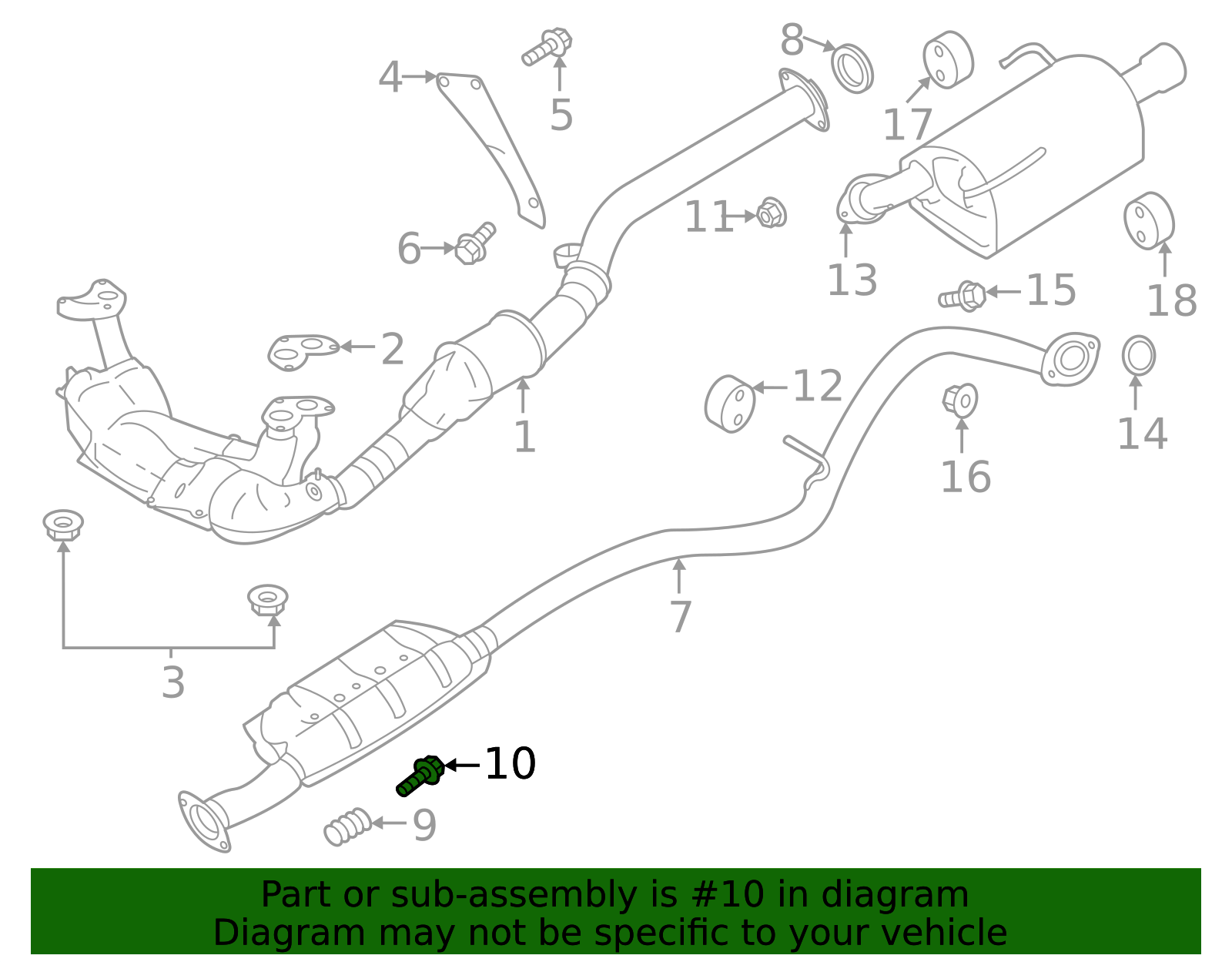 1995-2025 Subaru Intermediate Pipe Bolt 44059AA010 | Subaru Online Parts