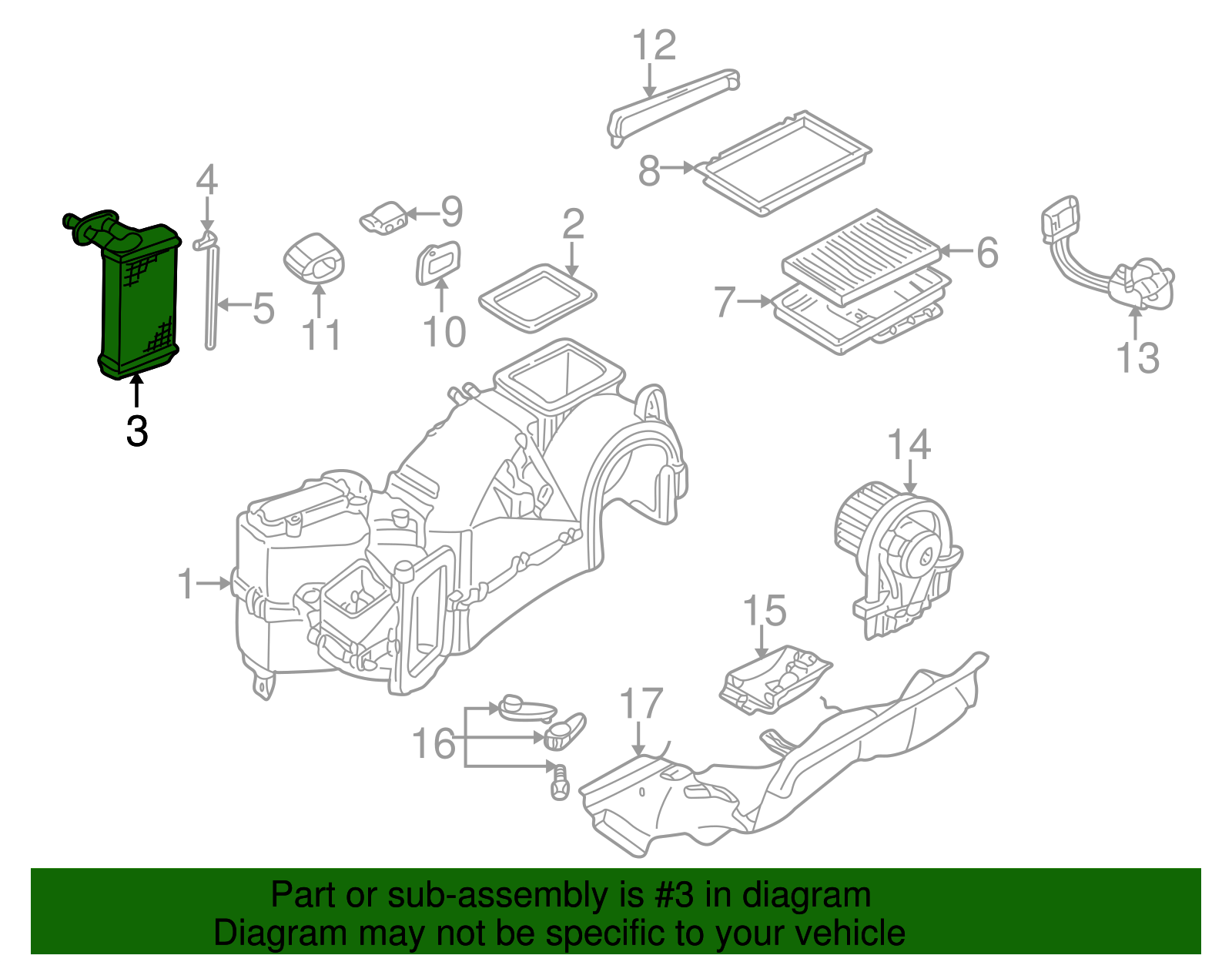 1984-2010 Volkswagen Heater Core 1J1-819-031-B | OEM Parts Online