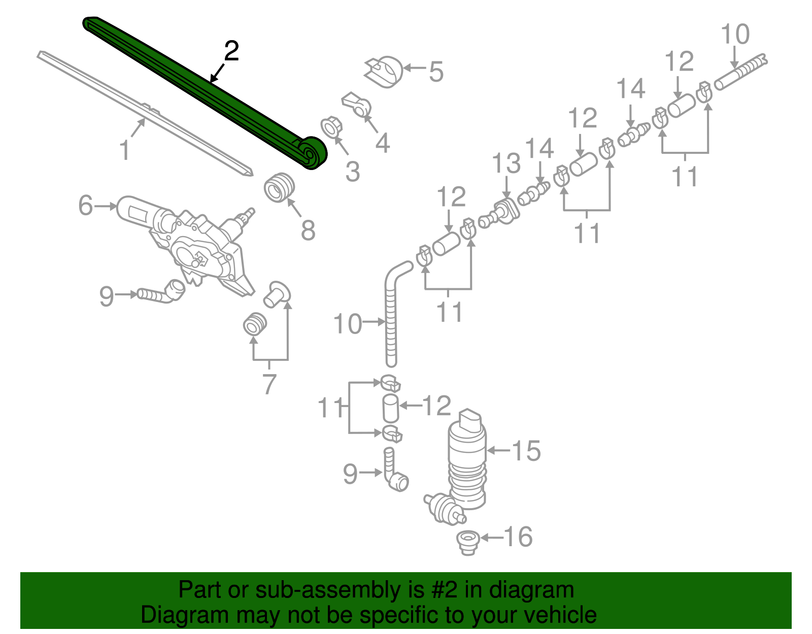 8U0-955-407-1P9 - Wiper Arm 2015-2018 Audi | Audi OEM Parts Guy