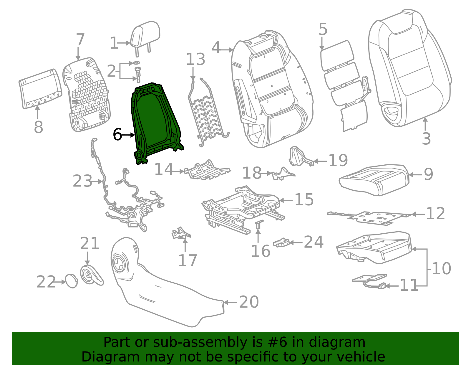 Seat Back Frame - Factory Structure & Support 13535638 | AutoNation Parts