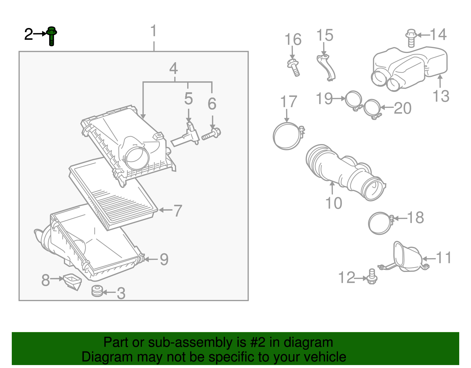 91631-G0830 - Air Filter Housing Bolt - 2010-2014 Toyota FJ Cruiser ...