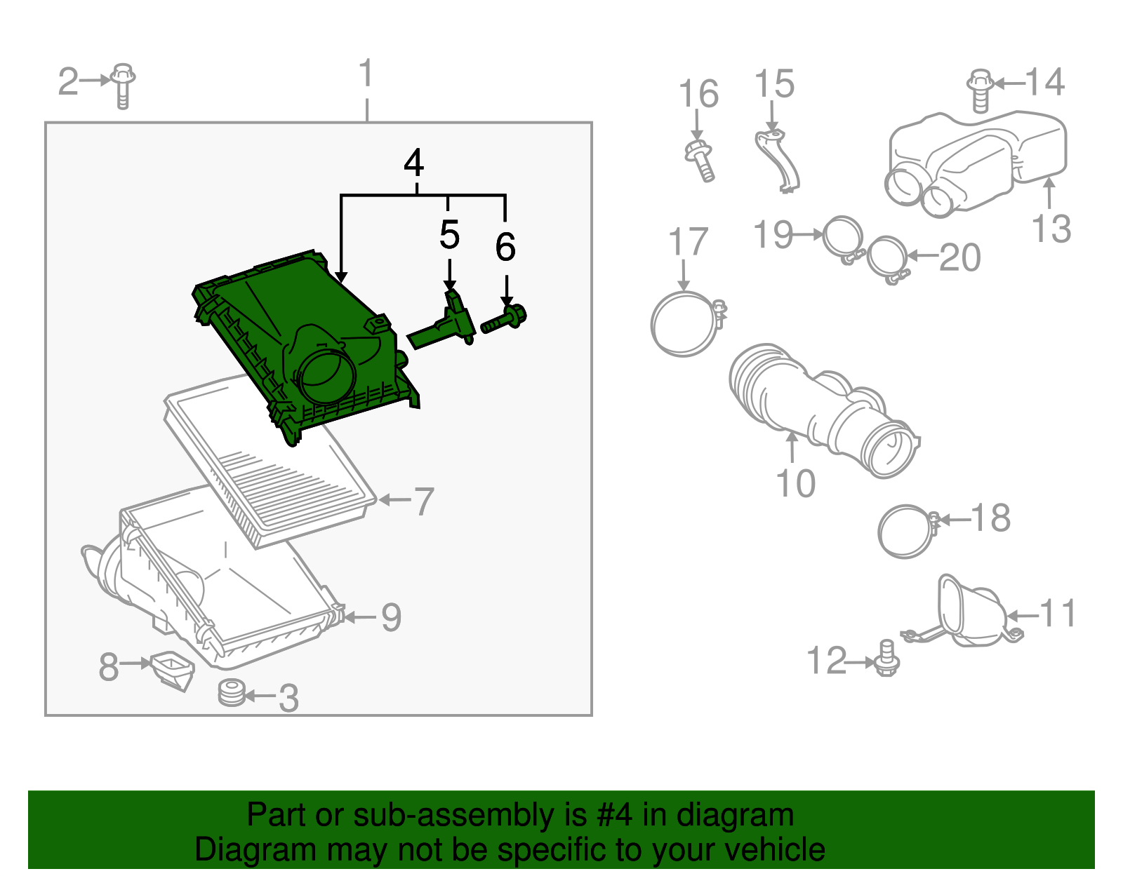 2010-2022 Toyota Upper Cover 17705-31381 | Toyota Parts Center