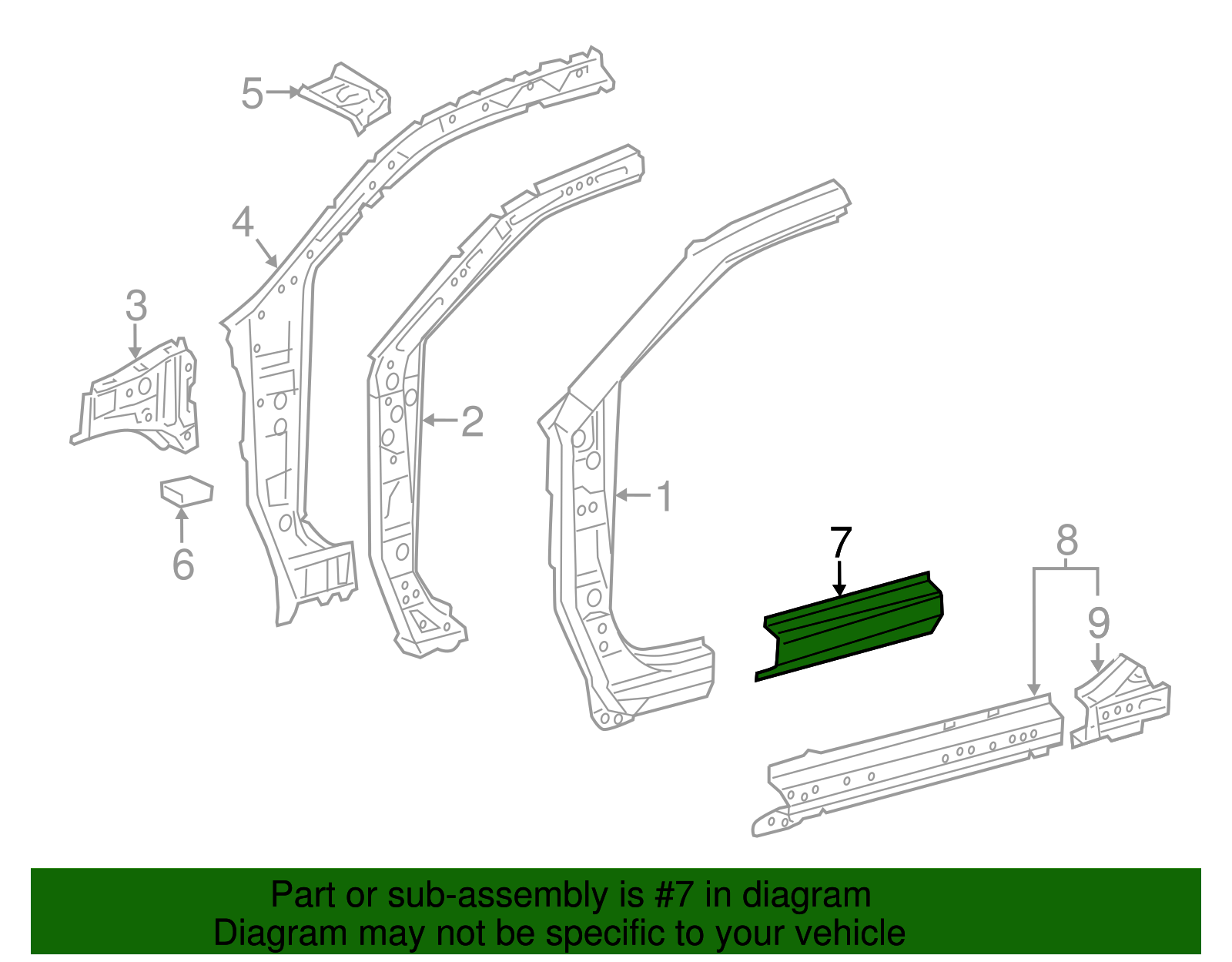 2012-2015 Scion iQ Rocker Panel 61412-74010 | Toyota Parts Center