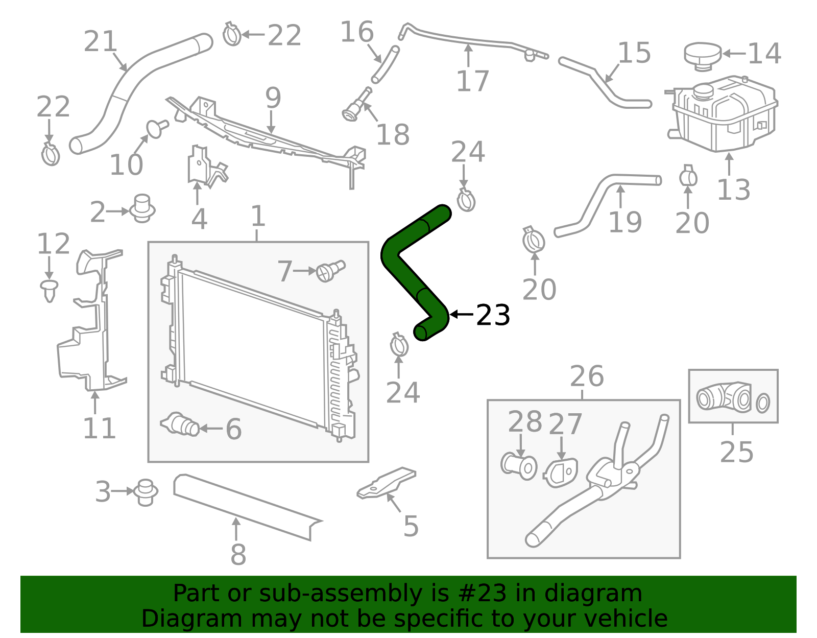 2010-2020 GM Radiator Outlet Hose 23203513 | Applegate Chevrolet Parts