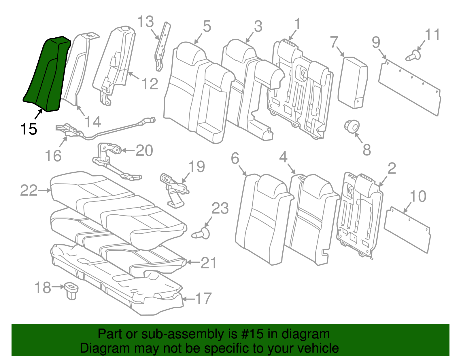 71088-06260-C5 - Bolster Cover 2015-2017 Toyota Camry | Group 1 Auto Parts