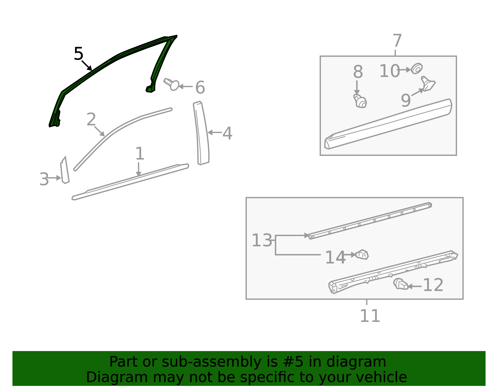 67663-0E020 - Window Trim 2010-2015 Lexus | Lexus Parts Outlet
