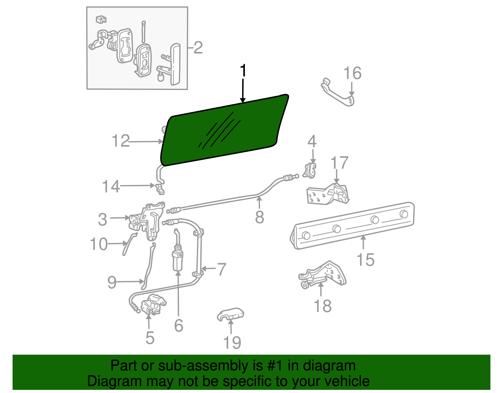 F8UZ-15257A22-CA - 1999-2014 Ford - Sliding Door Glass | Ford OEM Parts ...