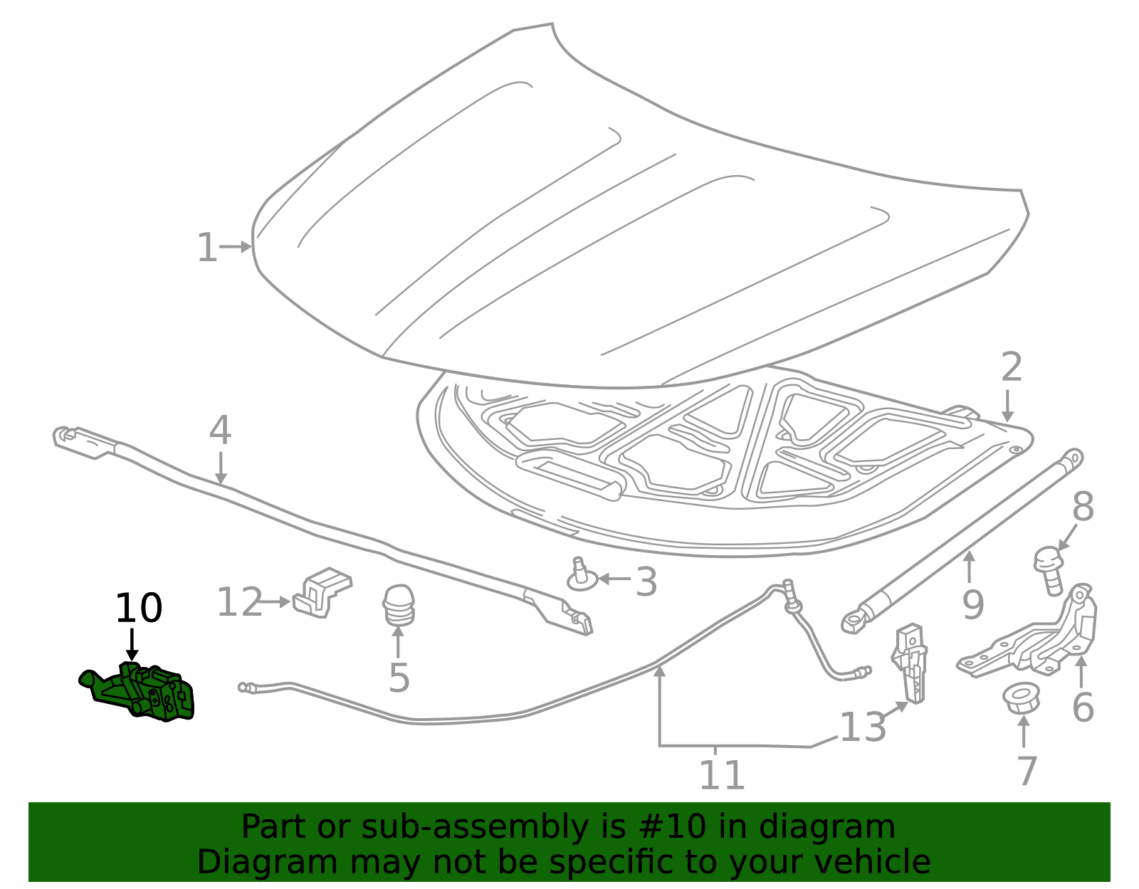 2014-2020 Chevrolet Impala Hood Primary and Secondary Latch 84156187 ...