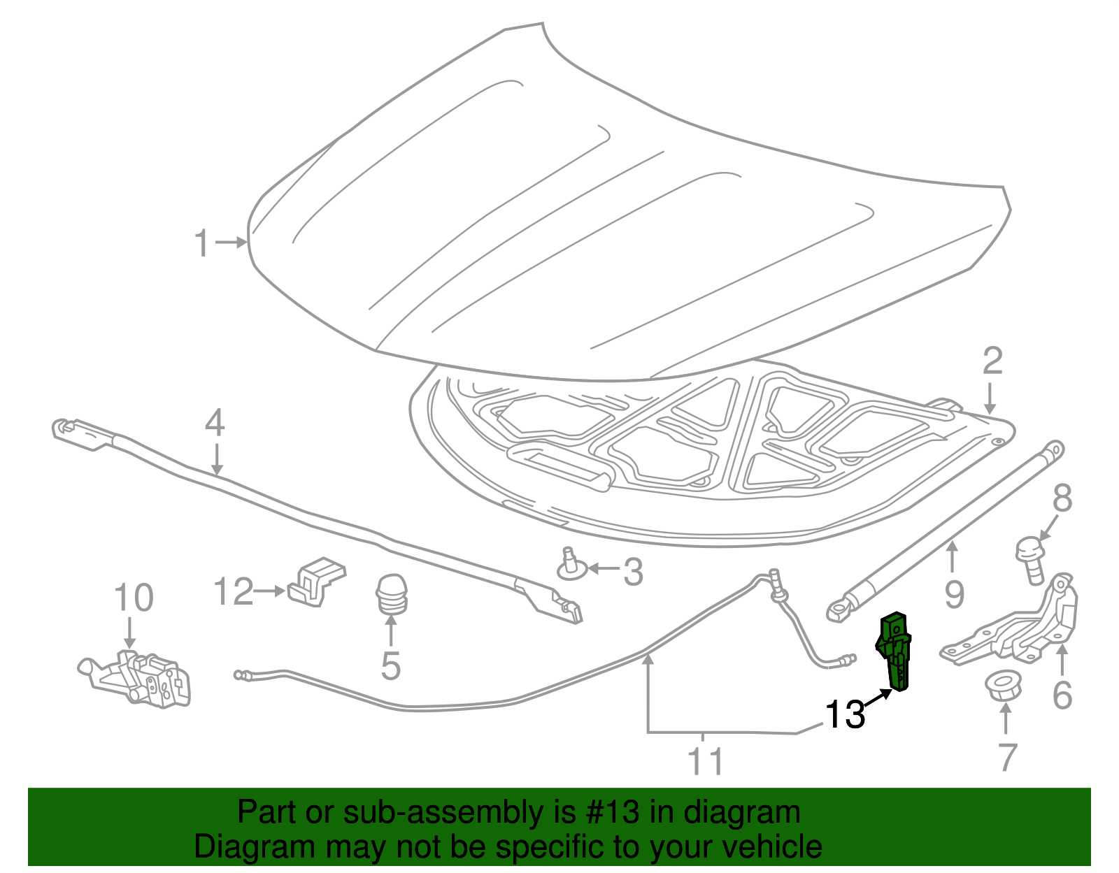 2013-2022 GM Black Hood Latch Release Handle 13503692 | Capital Chevy Parts