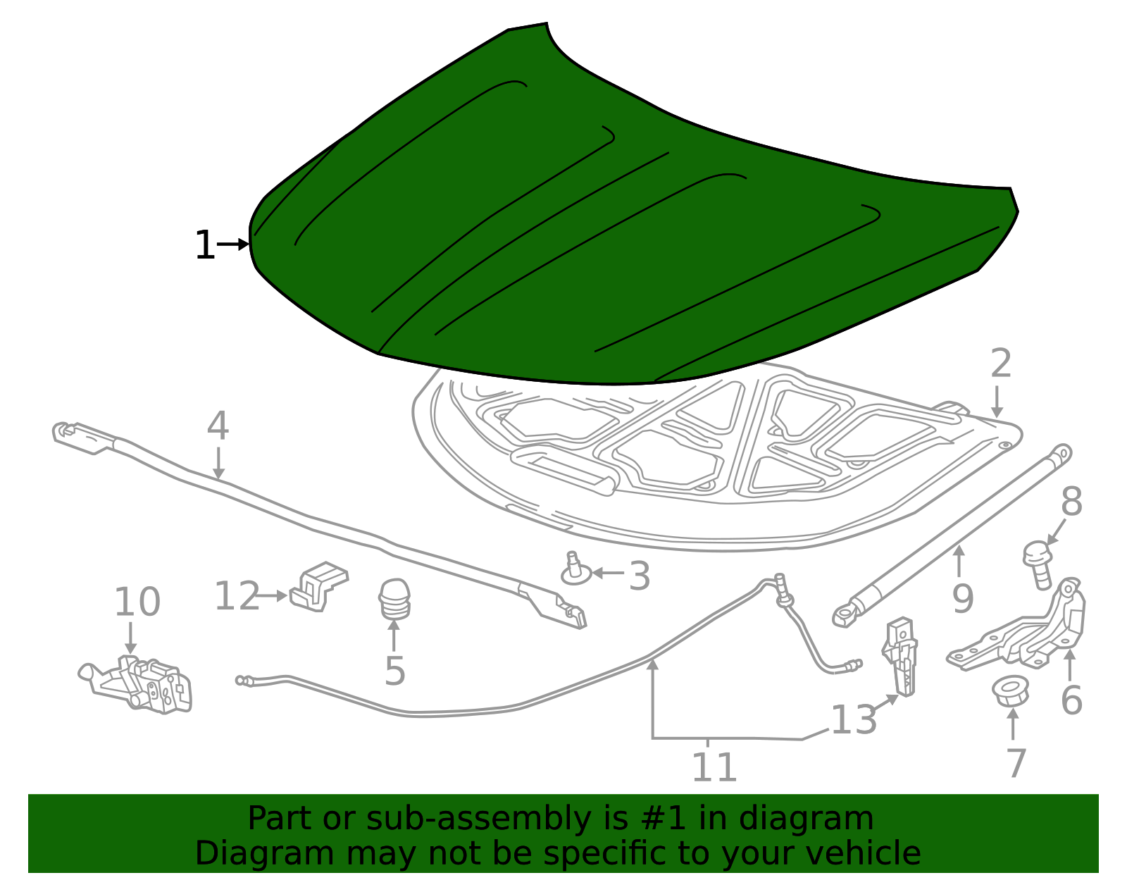 2014-2020 Chevrolet Impala Hood 84380741 GM | GMPartsDirect.com