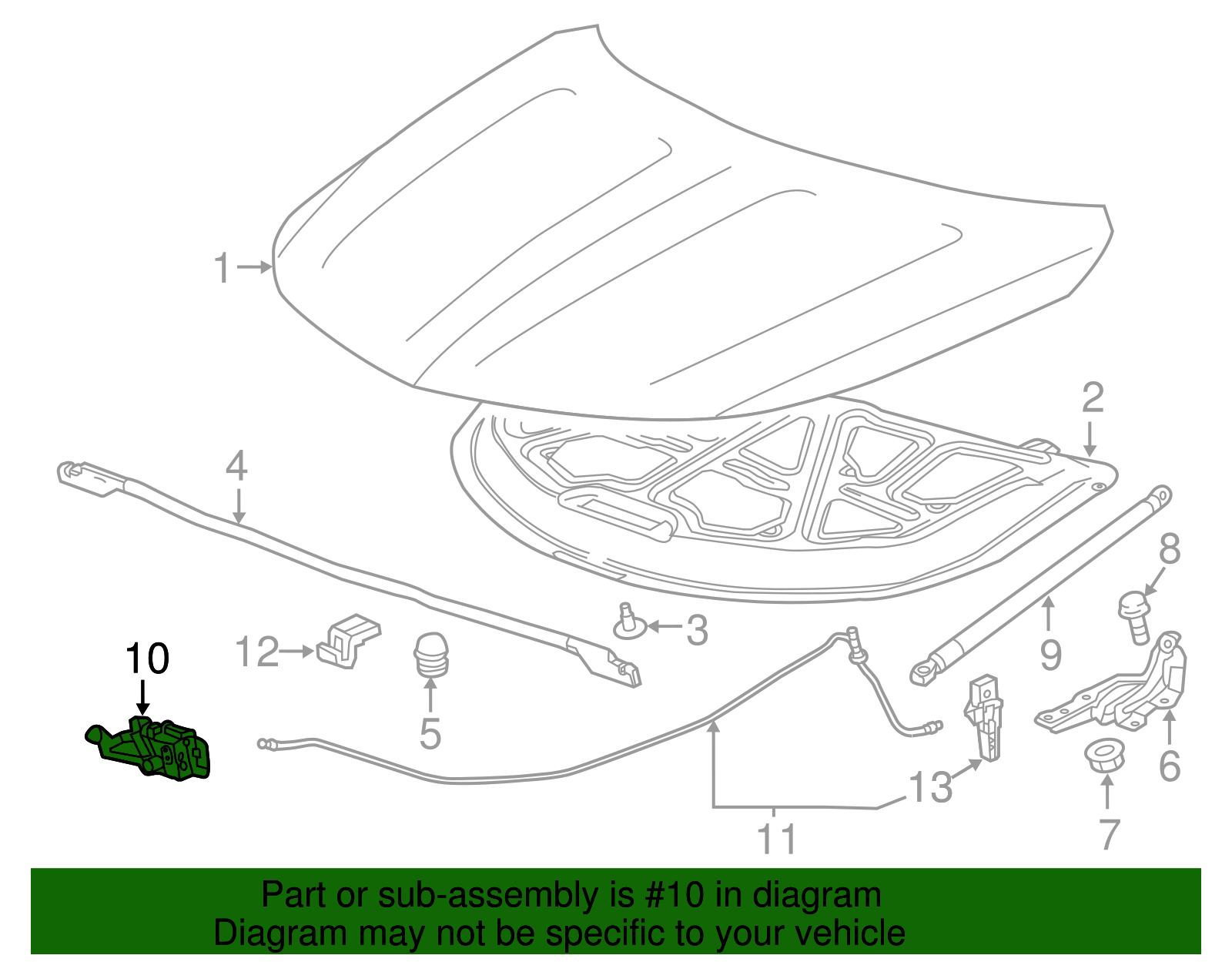 2014-2020 Chevrolet Impala Hood Primary and Secondary Latch 84156187 ...