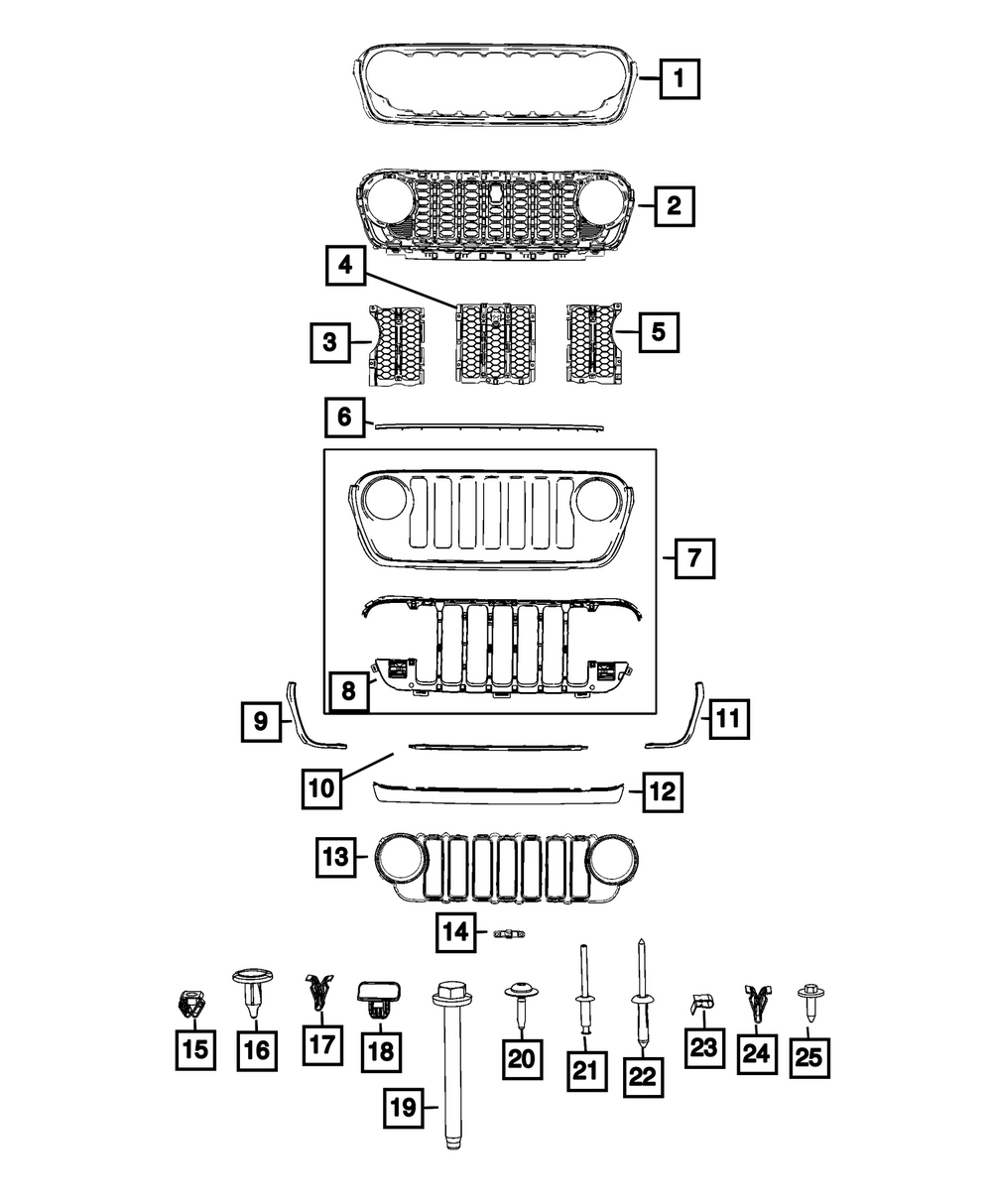 6KN34RXFAB - Texture Grille 2020-2025 Jeep | Mopar Parts Delivered