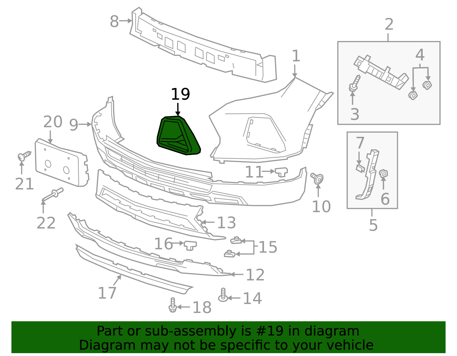 2019-2022 Chevrolet Blazer Fog Lamp Bezel 84538968 | Courtesy Parts
