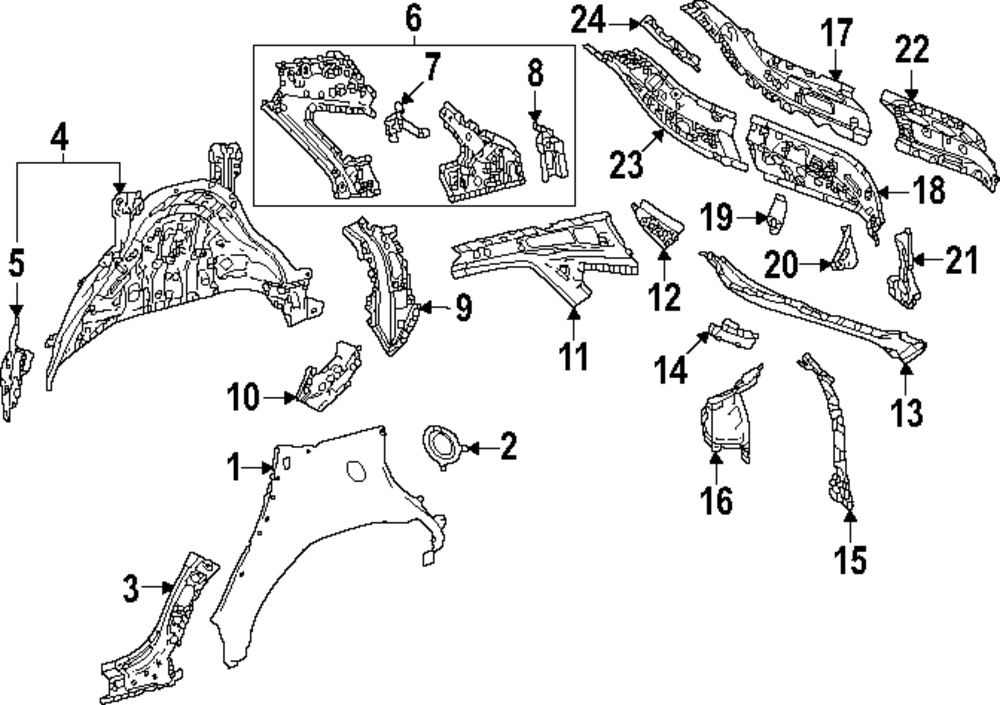 61718-48070 - 2023-2024 Lexus - Extension Panel Reinforcement | My L Parts