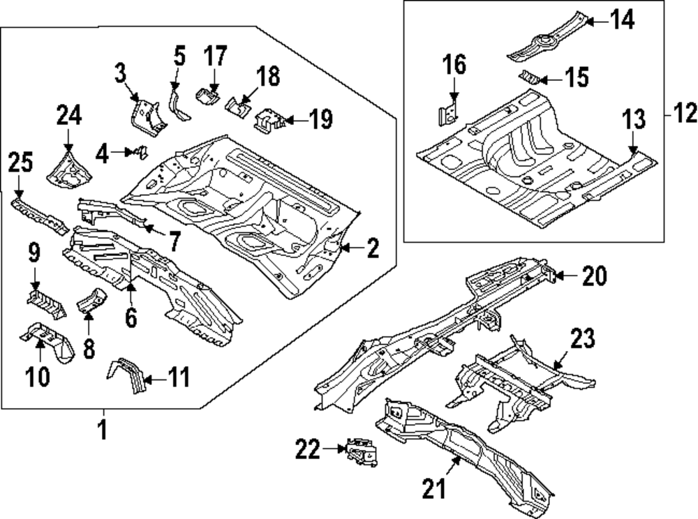 Hyundai - 65630-L1840 - Rear Cross-Member - 2024-2025 Hyundai Sonata ...