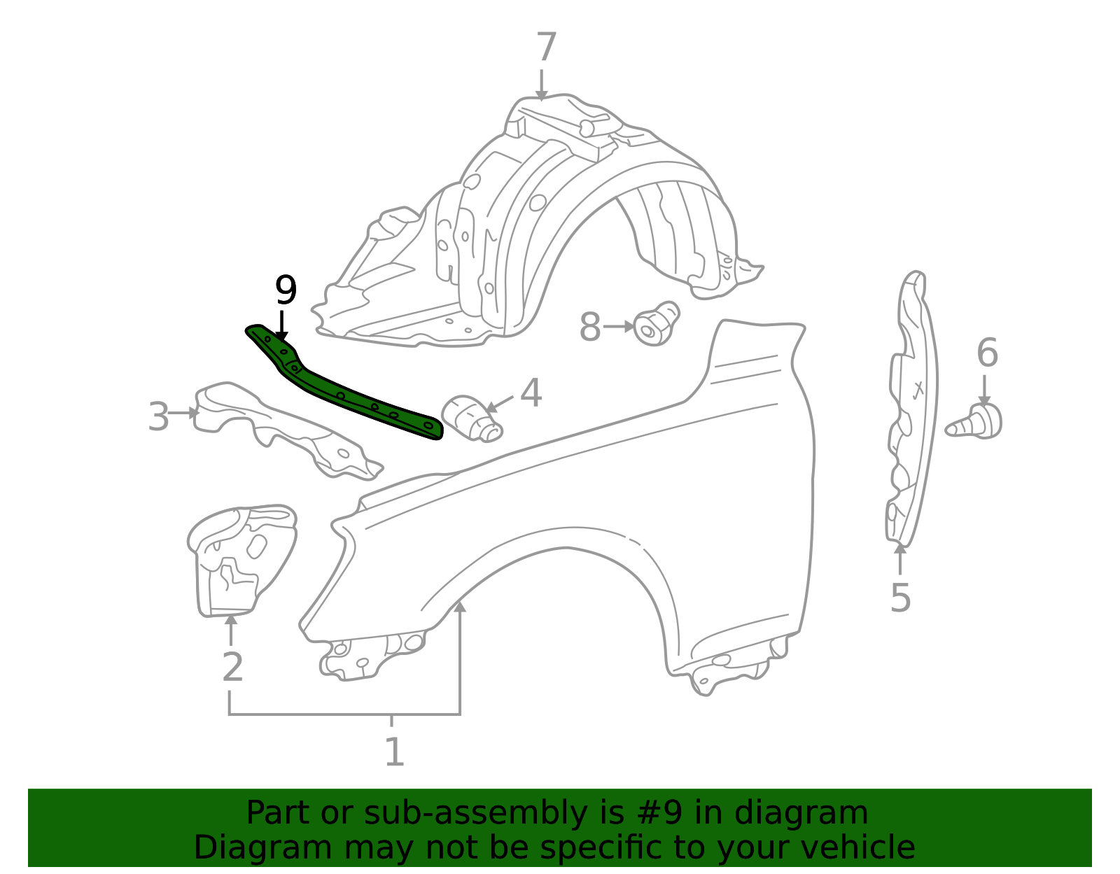 53851-24010 - High-Quality Fender Liner Support Bracket for 2002-2010 ...