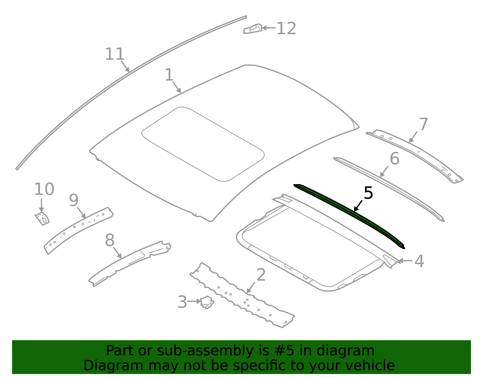 2019-2025 Nissan Altima Bow Roof No 2 73252-6CA1A | TascaParts.com