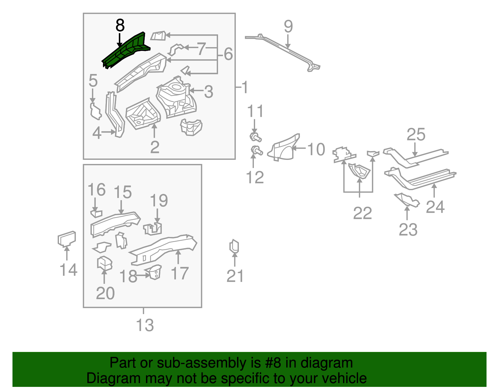 53734-33040 - High-Quality Fender Rail Reinforcement for 2007-2012 ...