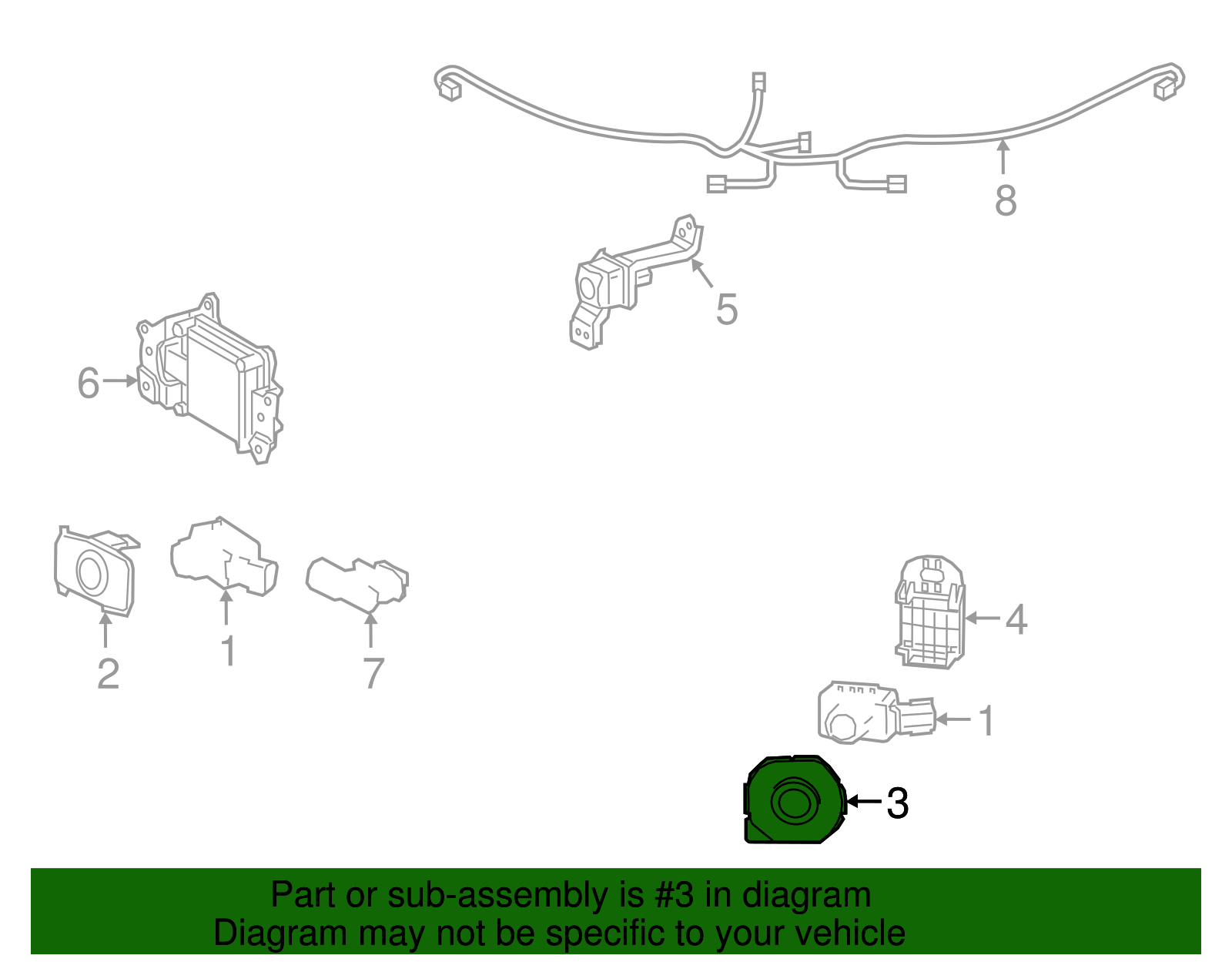 Genuine Toyota Park Sensor Retainer part# 89348-06230-C1 for 2018-2020 ...