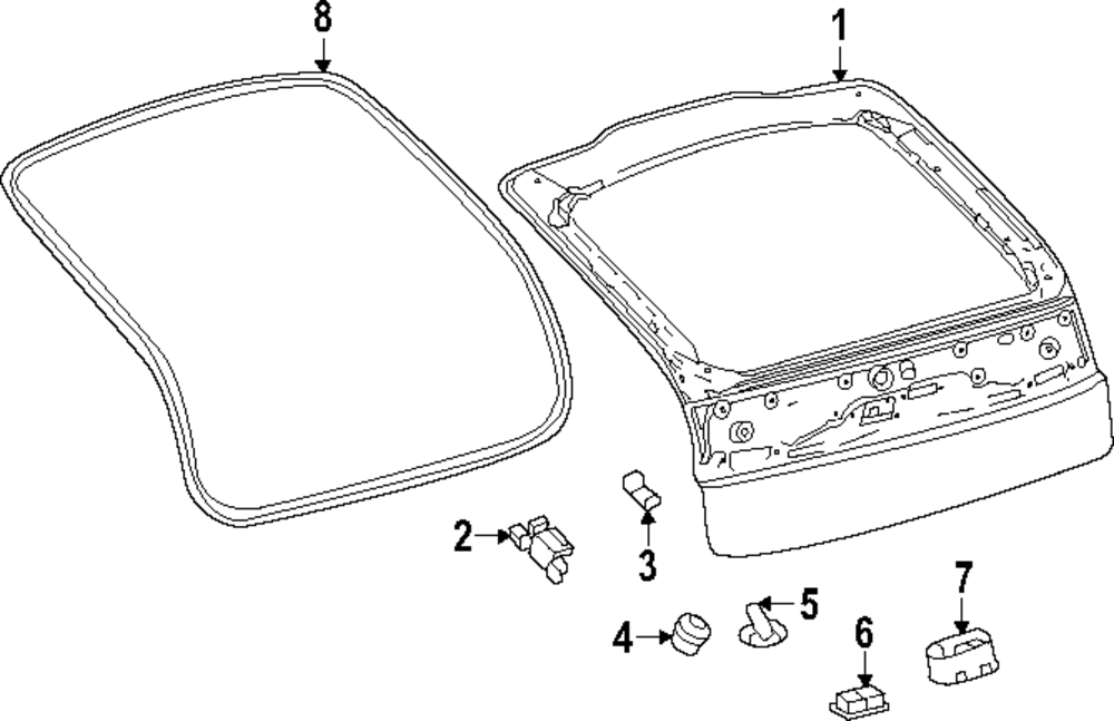 2023-2025 Toyota 2023-2024 Toyota - Lift Gate Stopper 67282-47010 ...