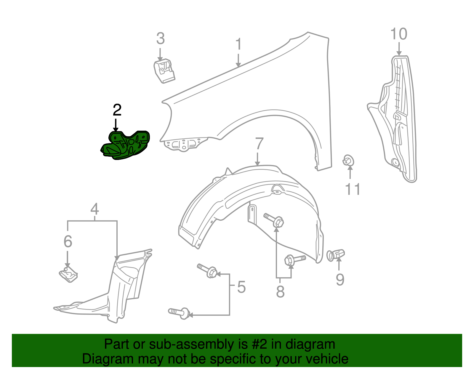 2010-2014 Volkswagen Fender Brace 5K6-821-135 | vwpartscenter