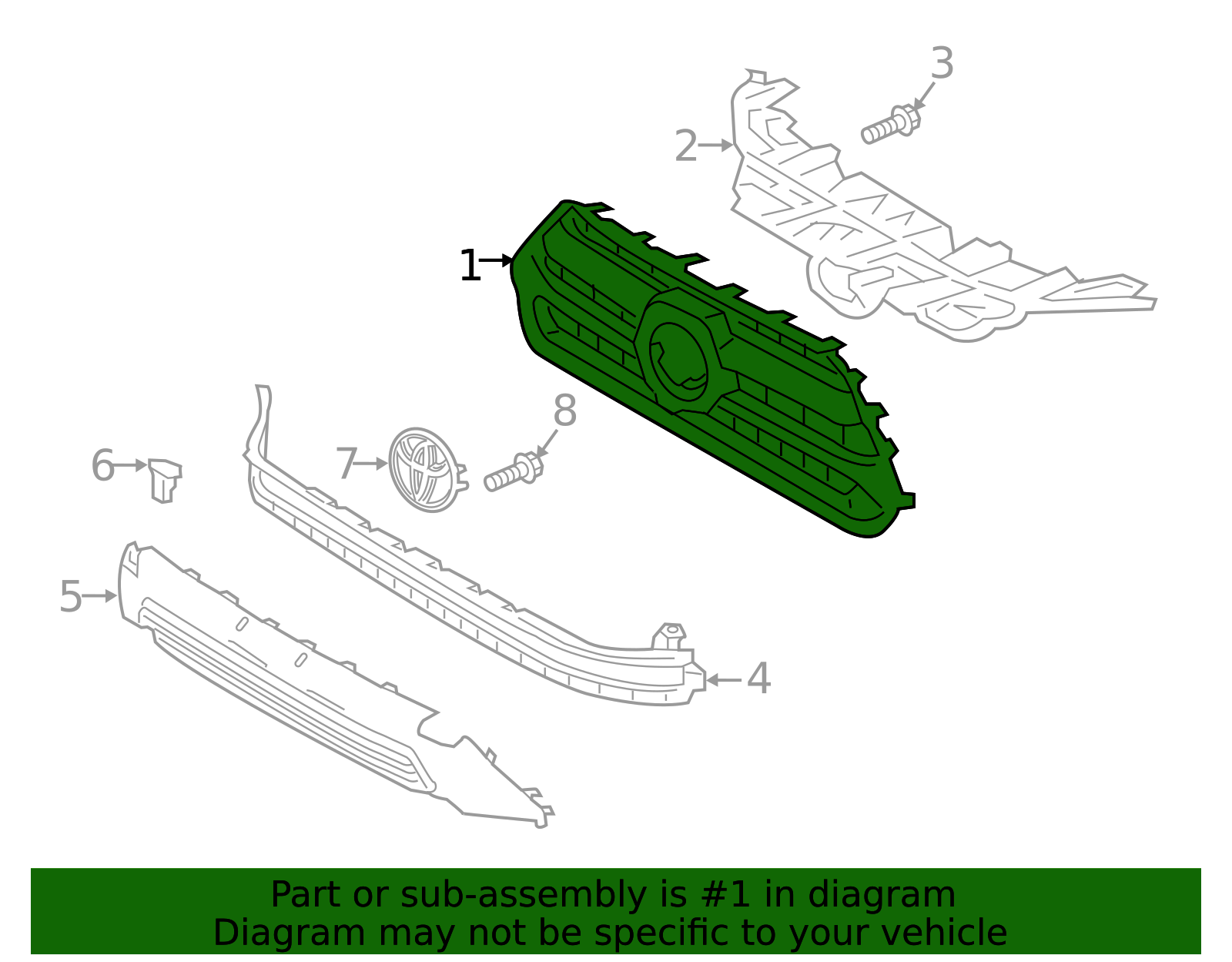 2019-2024 Toyota RAV4 Upper Grille 53111-0R120 | Toyota Parts Center