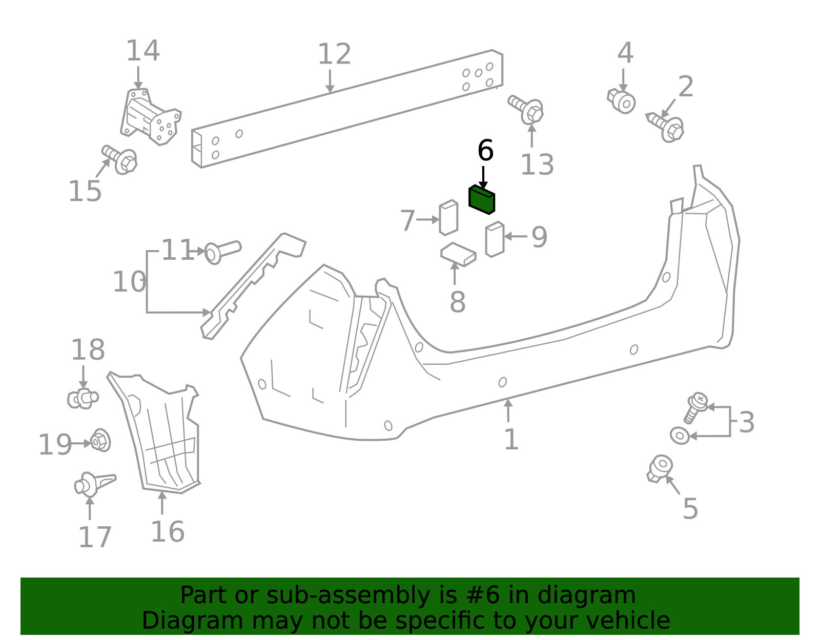 2016-2020 Toyota Bumper Cover Pad 52462-47030 | Toyota Parts Center