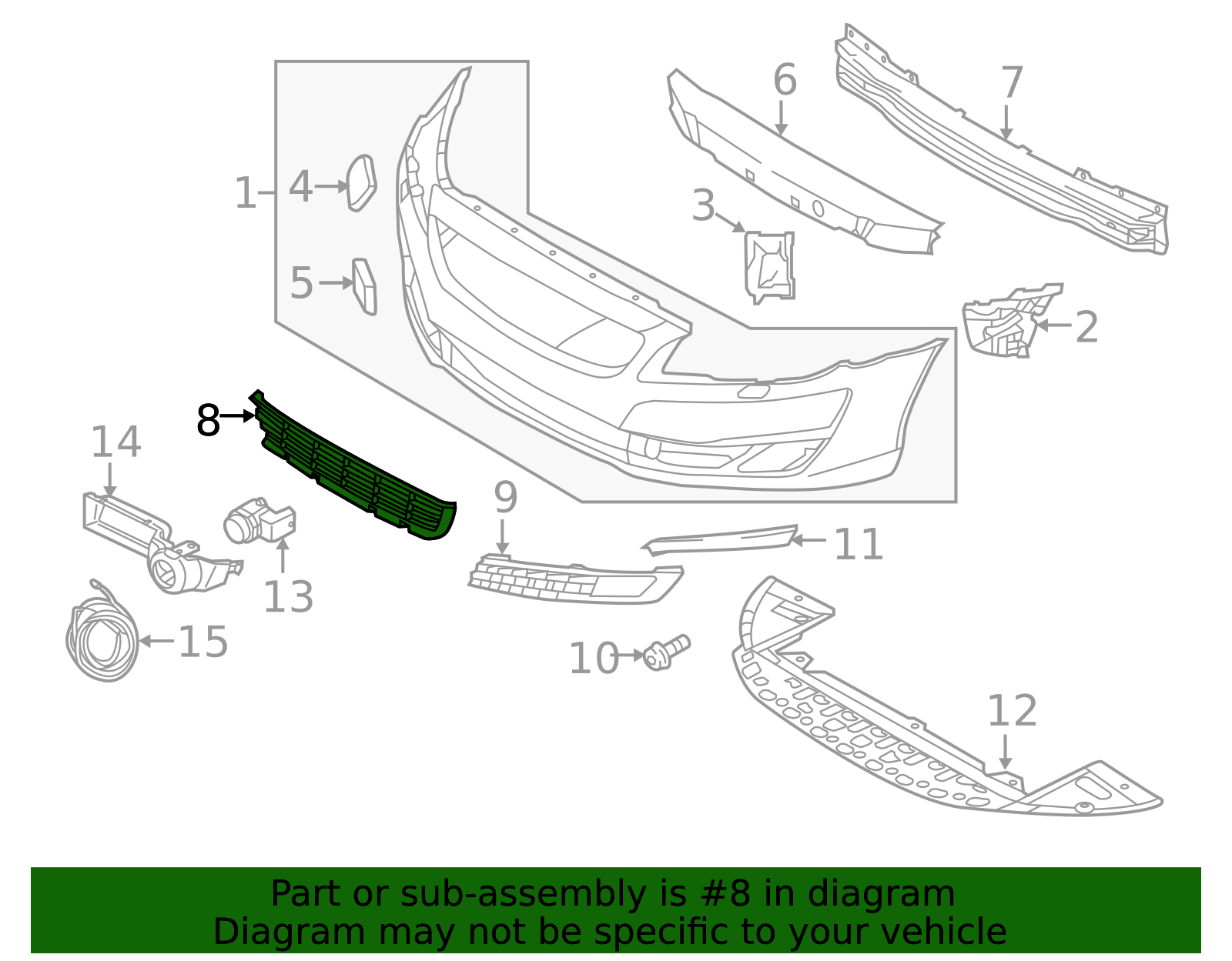 2014-2016 Volvo S80 Lower Grille 31323992 | TascaParts.com