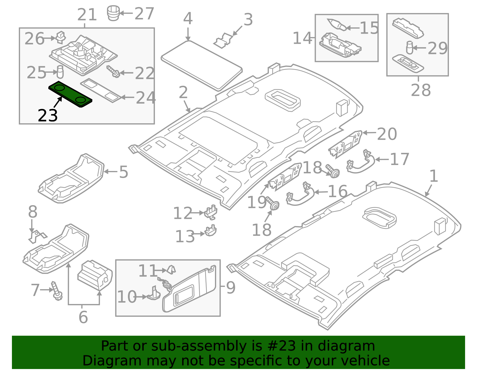 1K0-947-125-H - Map Light Lens 2005-2021 Volkswagen | Wolfsburg Parts ...