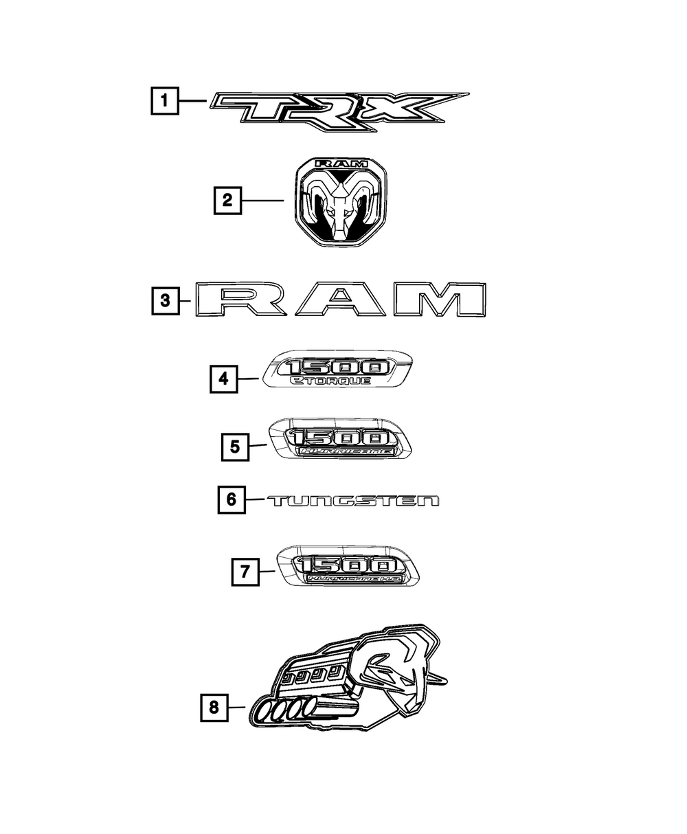 2026 Ram 1500 Hurricane Nameplate, Left 68725549AA | My Mopar Parts