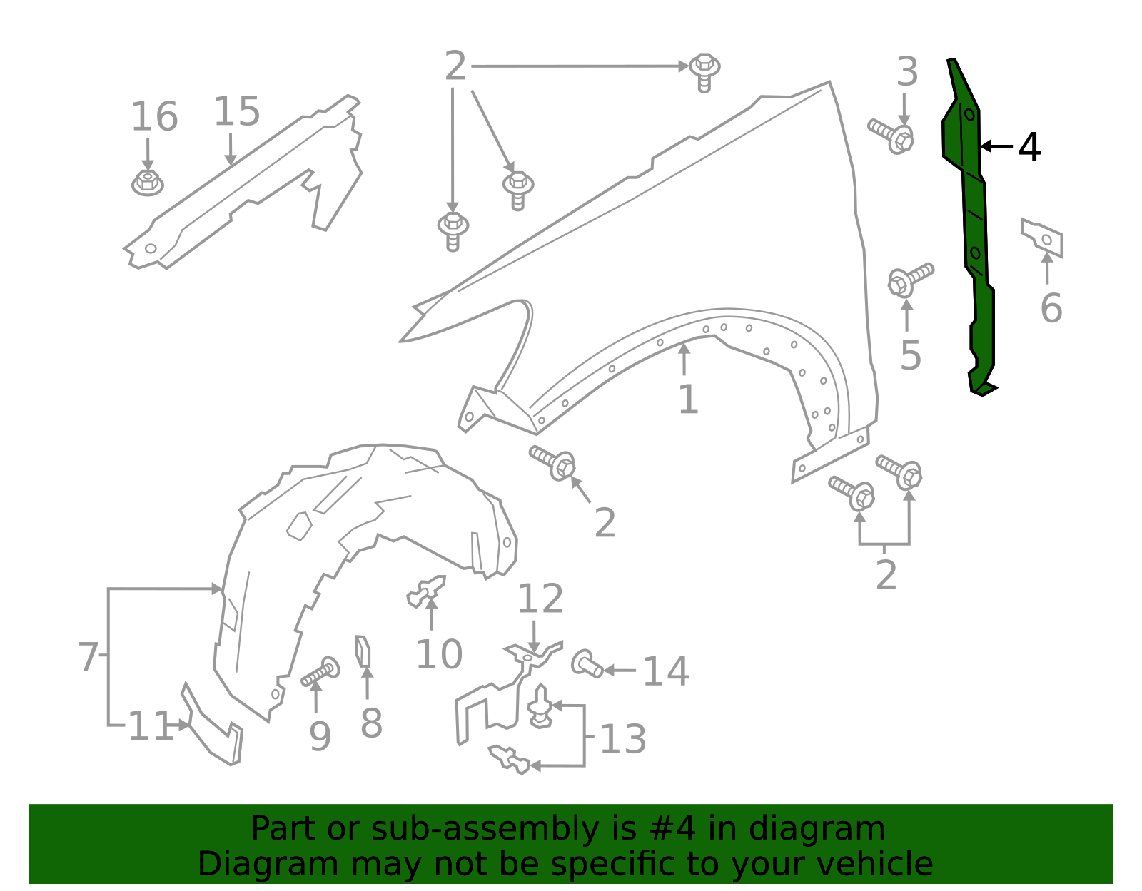 Genuine OEM Ford Part - Fender Insulator LB5Z-16061-A | Genuine OEM ...