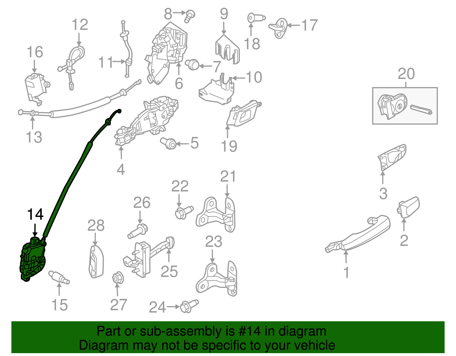 Genuine OEM Lock Actuator Part# LR108980 Fits 2013-2017 Land Rover: Up ...