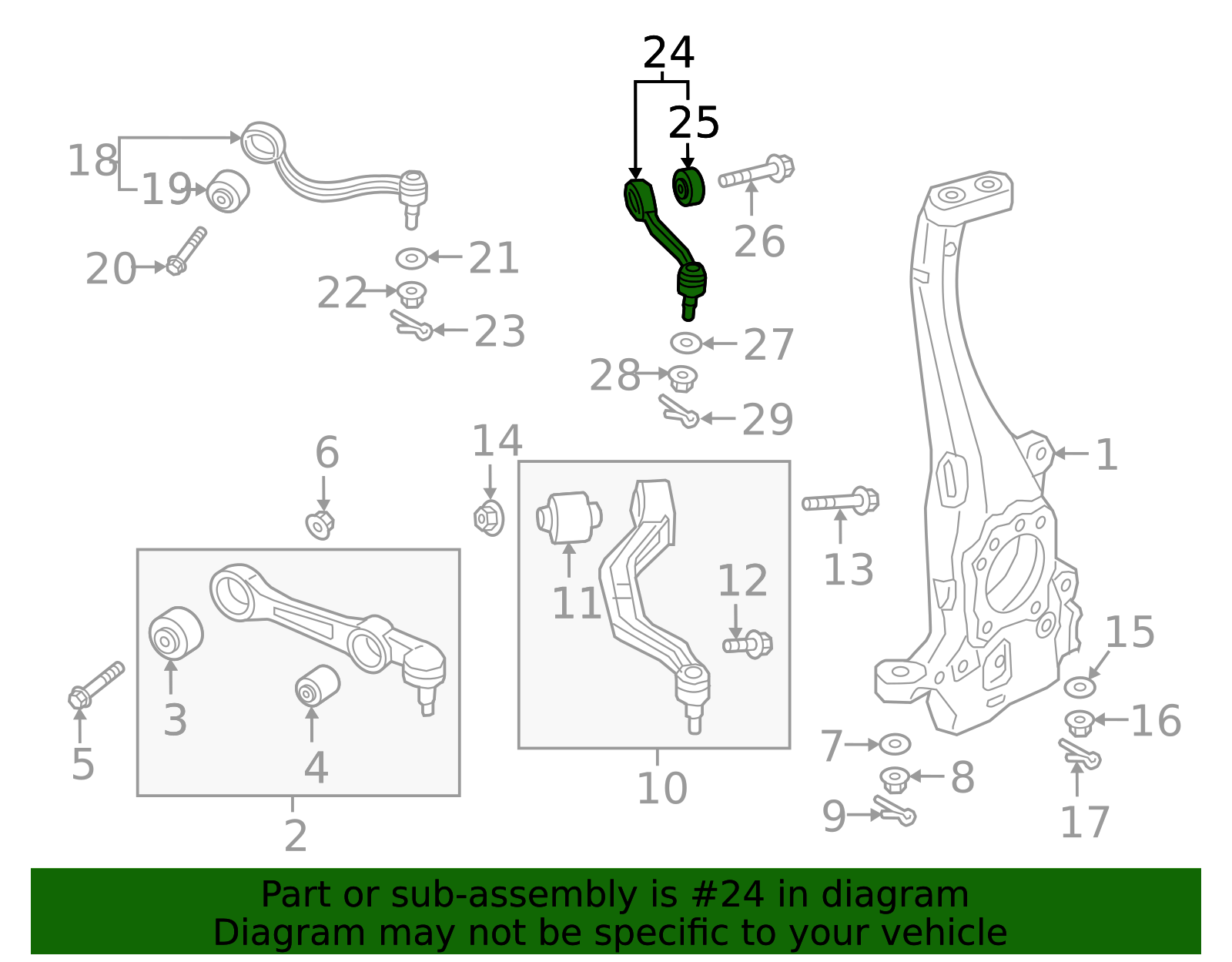 Hyundai - 54405-D2000 - Rear Upper Control Arm - 2017-2022 Genesis G90 ...
