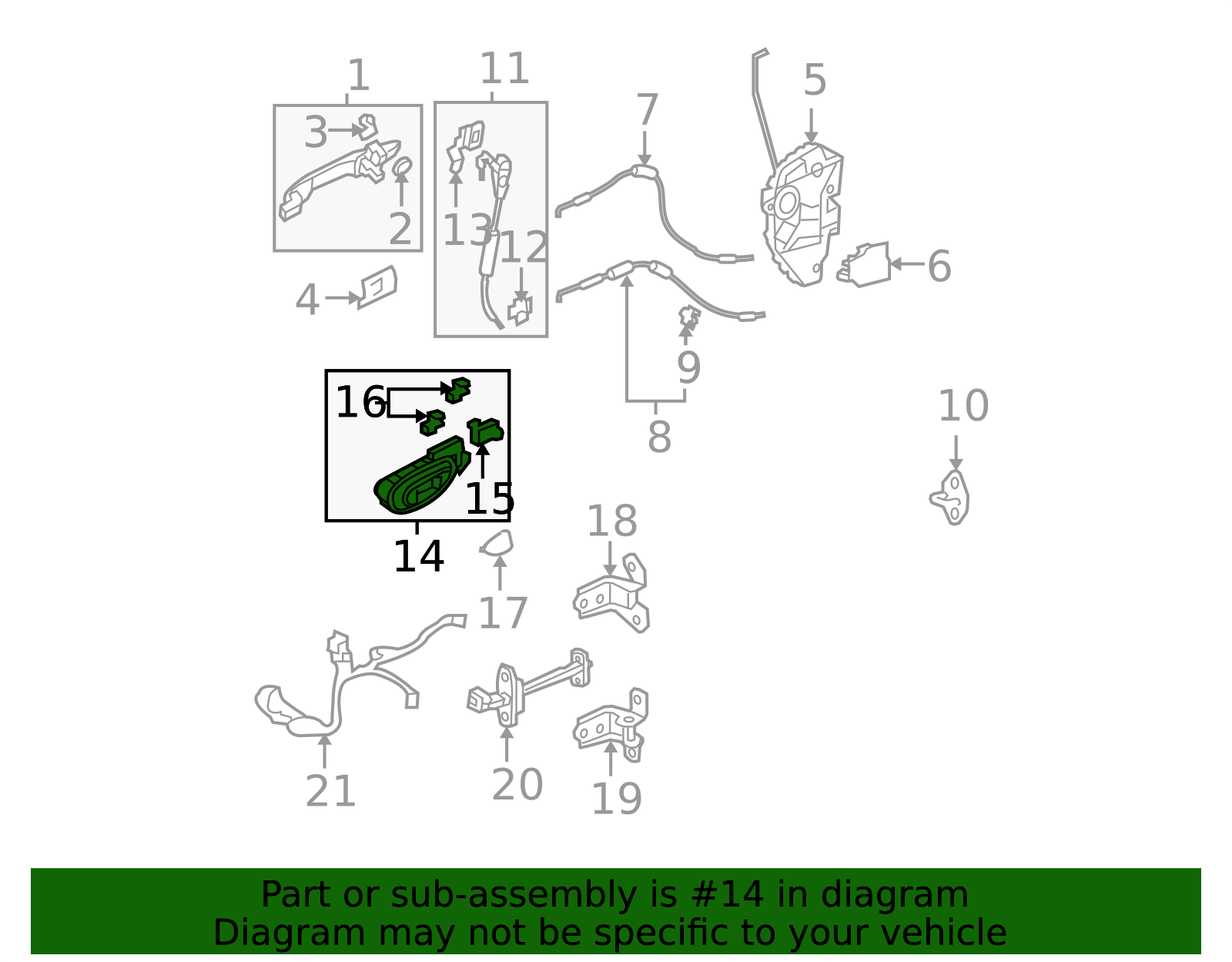 72120-SNA-A01ZA - 2006-2009 Honda Civic - Handle Assembly R Front Door ...