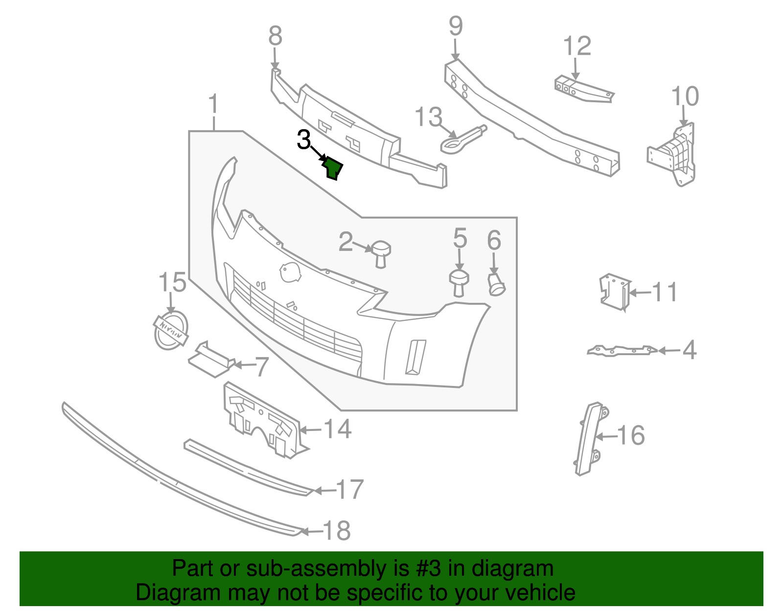 2003-2009 Nissan 350Z Bumper Cover Stiffener - Driver's Side (LH) 62059 ...
