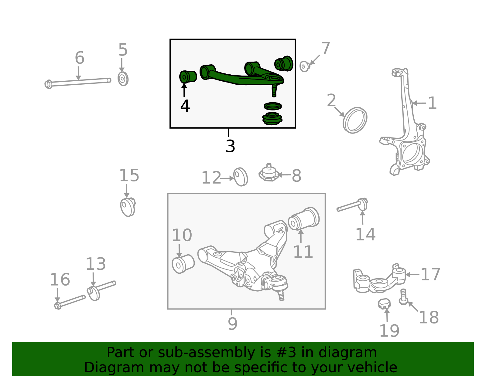Toyota Parts Suspension Control Arm (Right, Front, Upper) 48610-0C011 ...