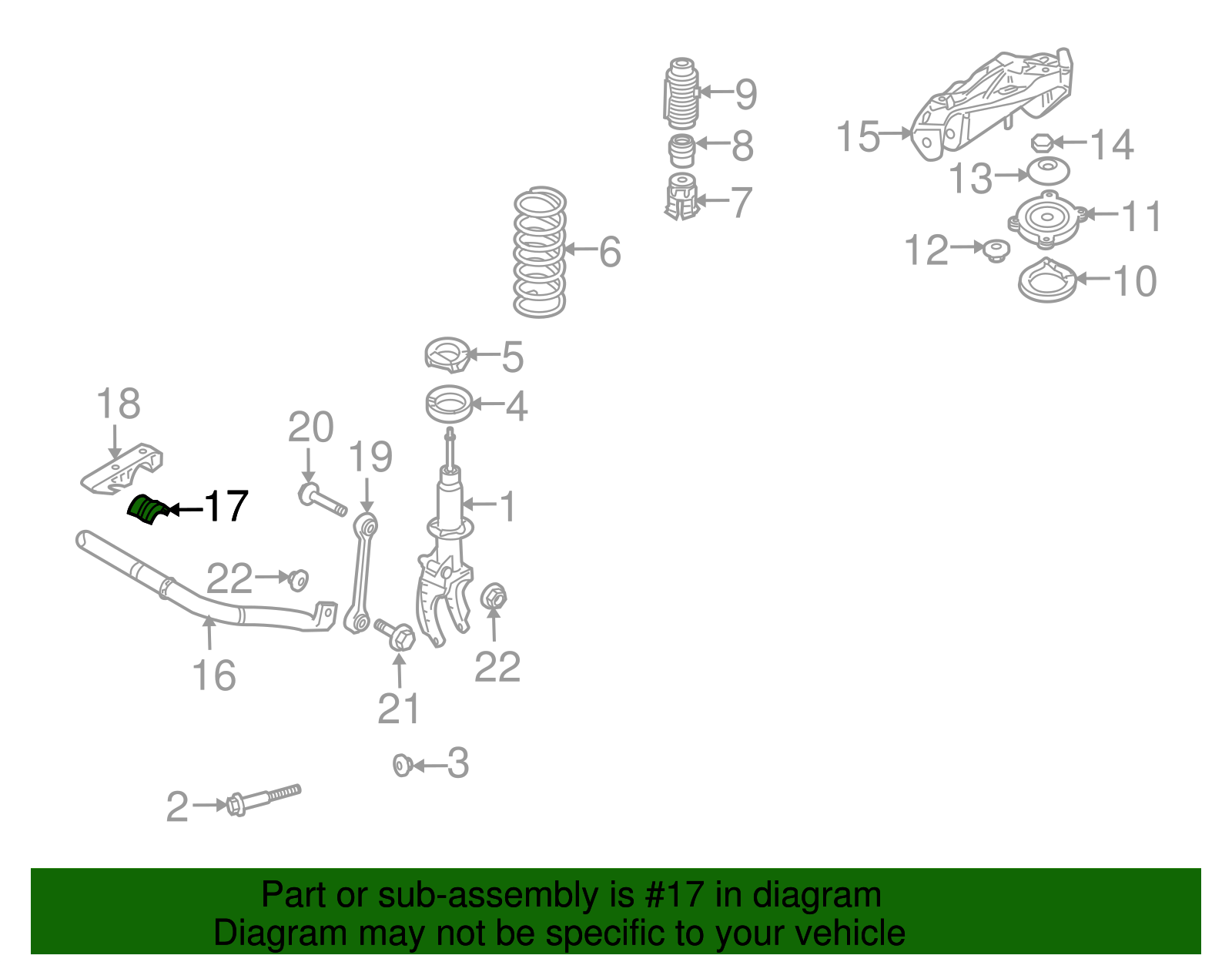 7L8-411-313-B - Stabilizer Bar Bushing 2007-2015 Audi Q7 | Audi OEM Parts