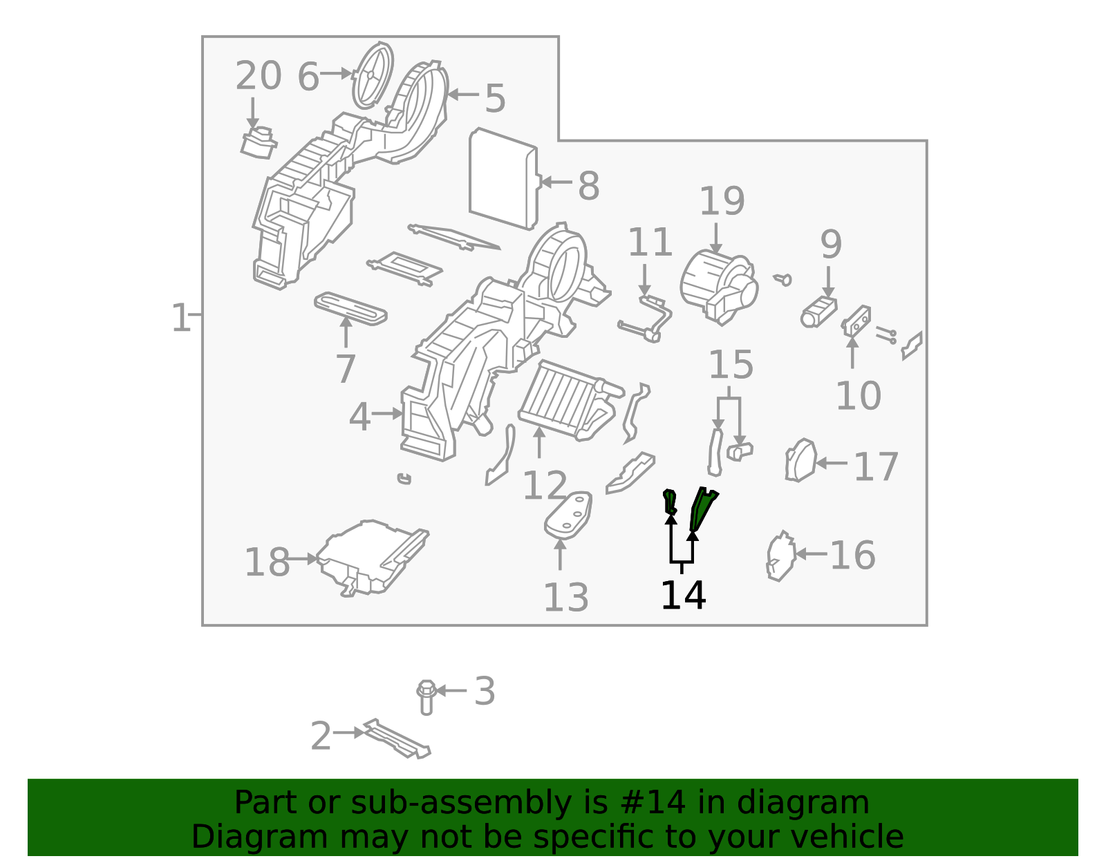 TD14-61-A30 - HVAC Mode Door Lever Link 2007-2015 Mazda CX-9 | Mazda ...