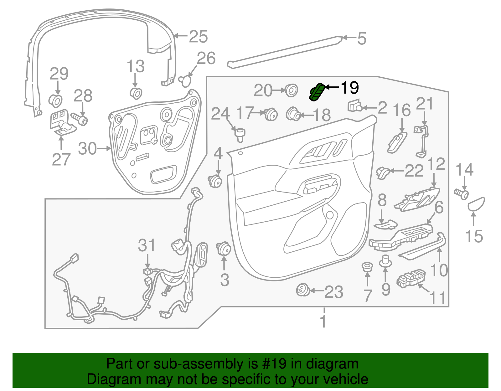 84177569 - 2016-2024 GM - Jet Black Front Adjuster Memory Switch ...