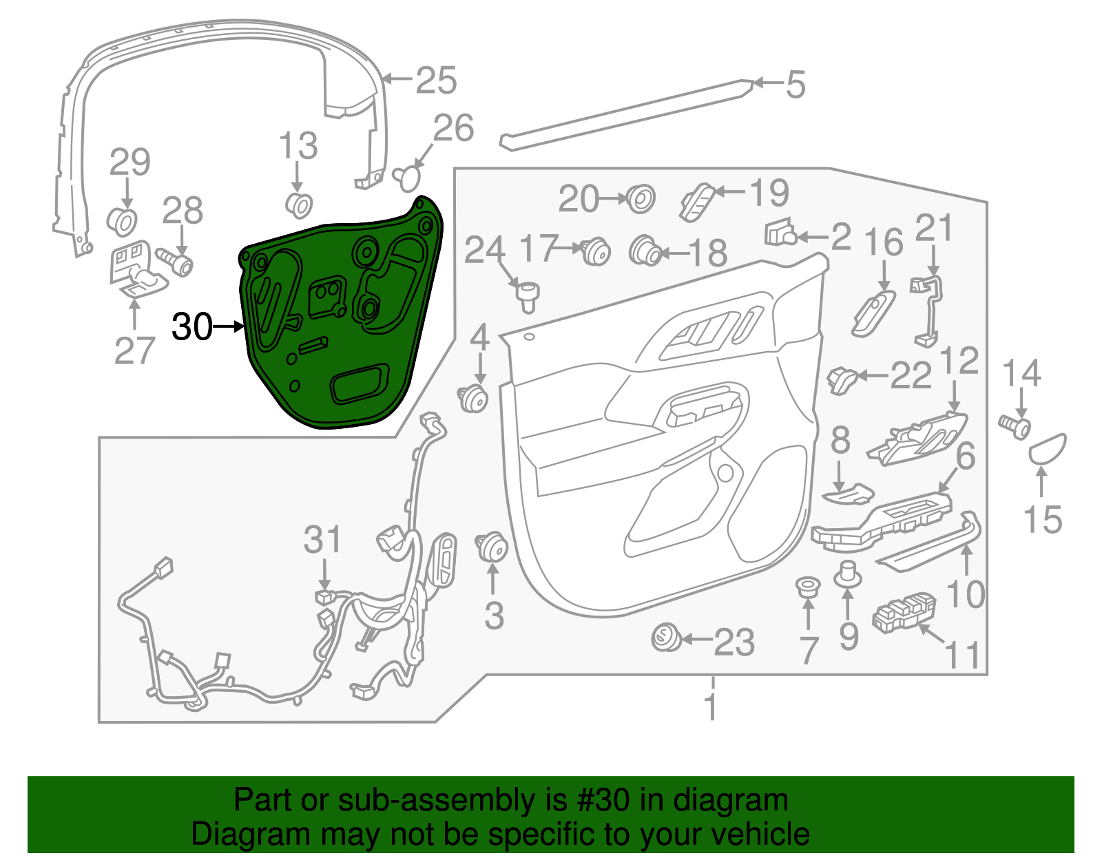 2017-2023 GMC Acadia Water Deflector 85612617 | Courtesy Parts