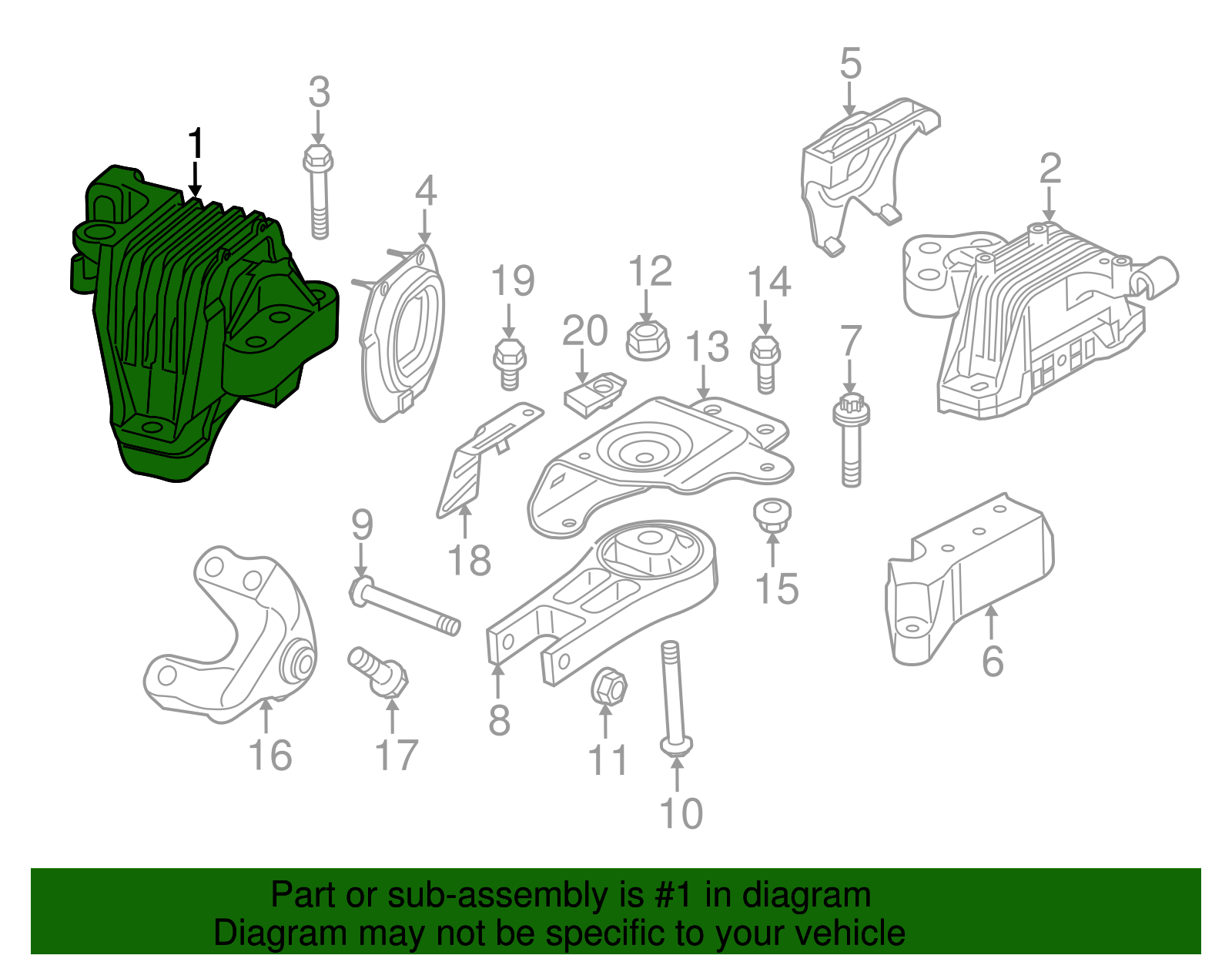 2014-2023 Jeep Cherokee Insulator 68521401AA | Mopar Parts Canada
