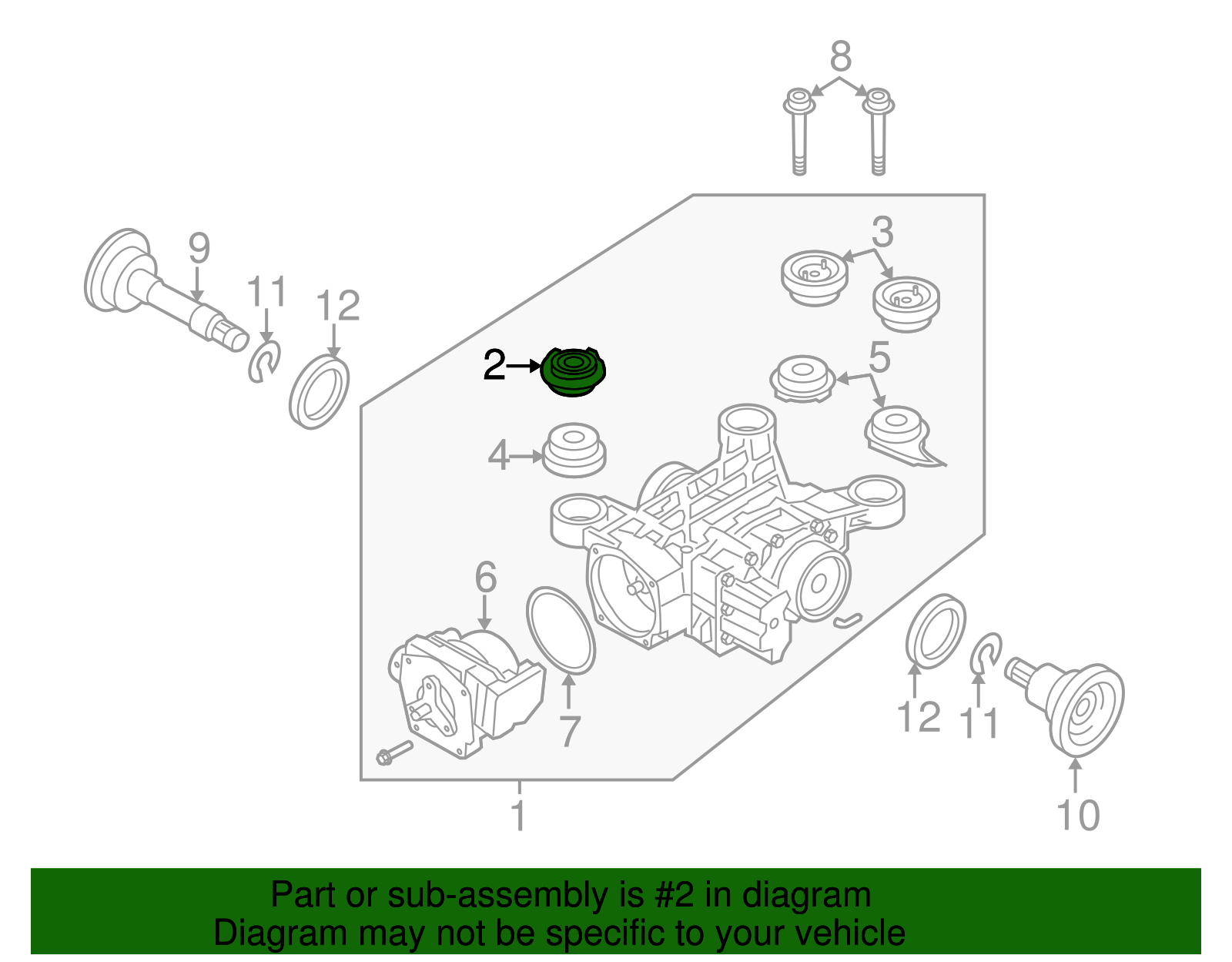3C0-599-438-D - Differential Assembly Upper Bushing 2015-2018 Audi ...