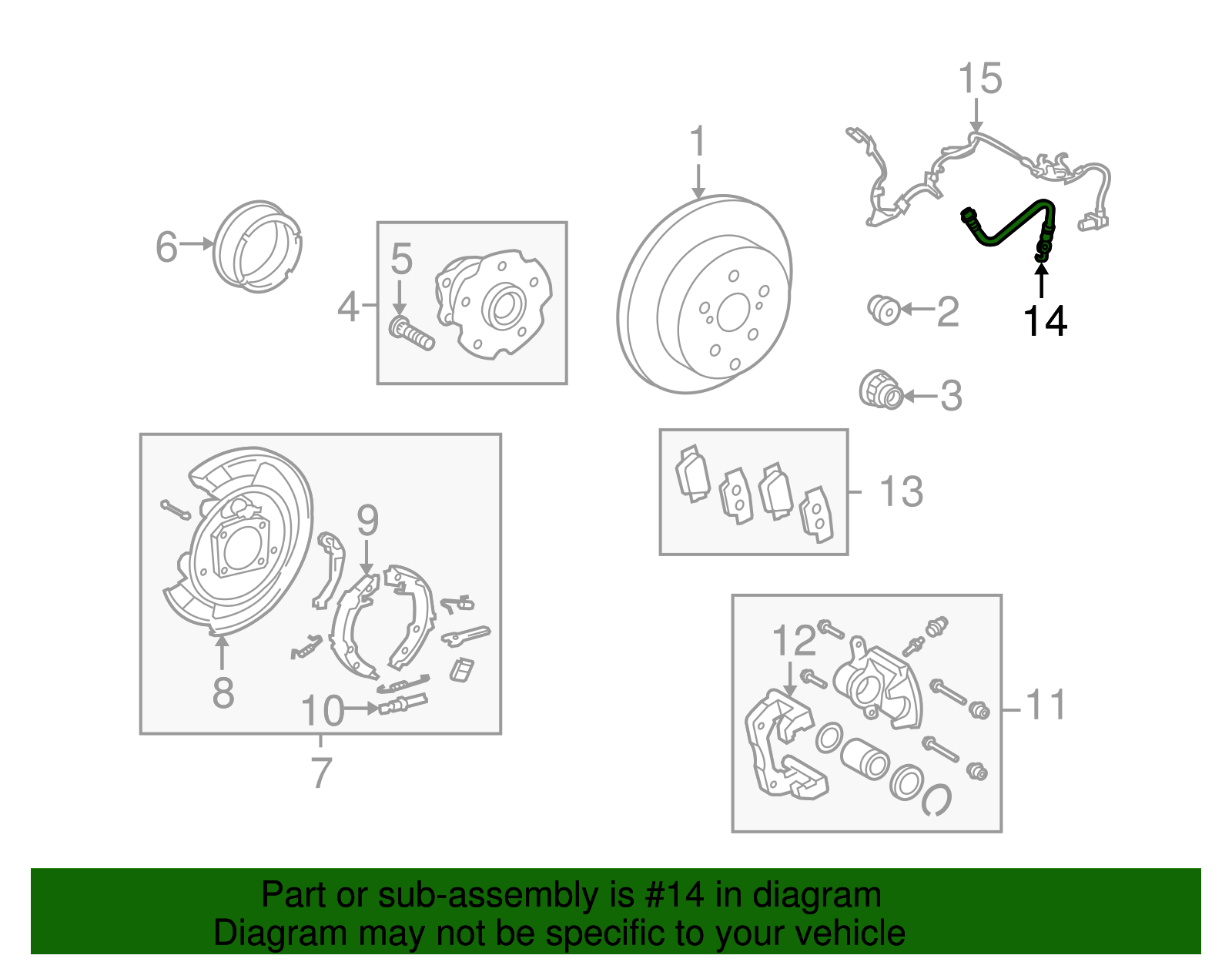 2009-2013 Toyota Matrix Brake Hose 90947-A2019 | Toyota Parts Center