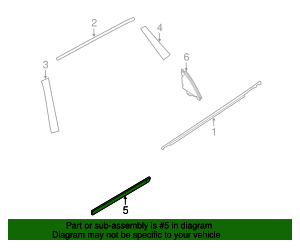 2014-2020 Nissan Rogue Door Molding 82876-6FL0B | Nissan Parts ...