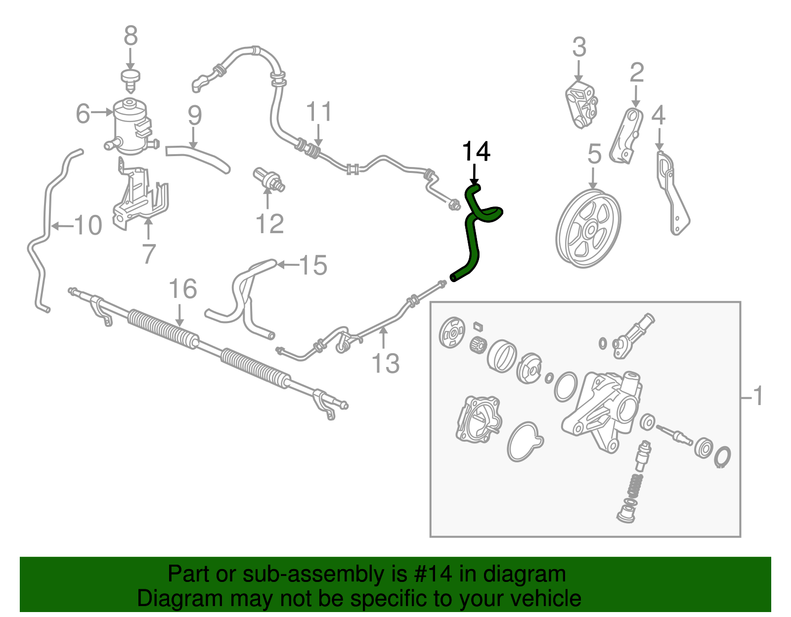 53734-SZA-A01 - Hose Return - 2009-2011 Honda Pilot | Genuine Honda Parts