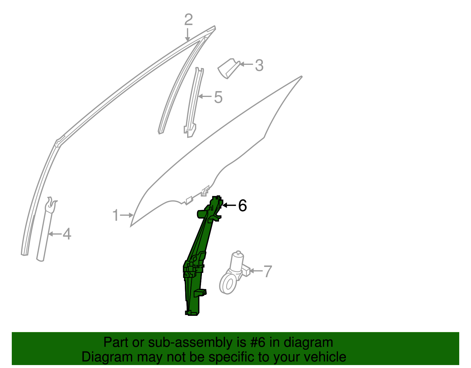 2015-2024 Nissan Murano Window Regulator 80720-5AA0A | Nissan Parts Central